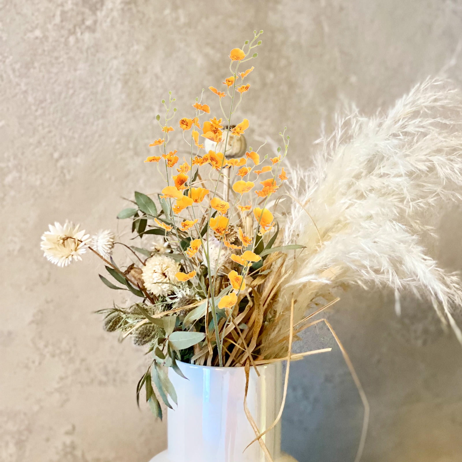 DINHEAROM 1Set Fake Flower Stems Orange For Home Decoration And Diy ...