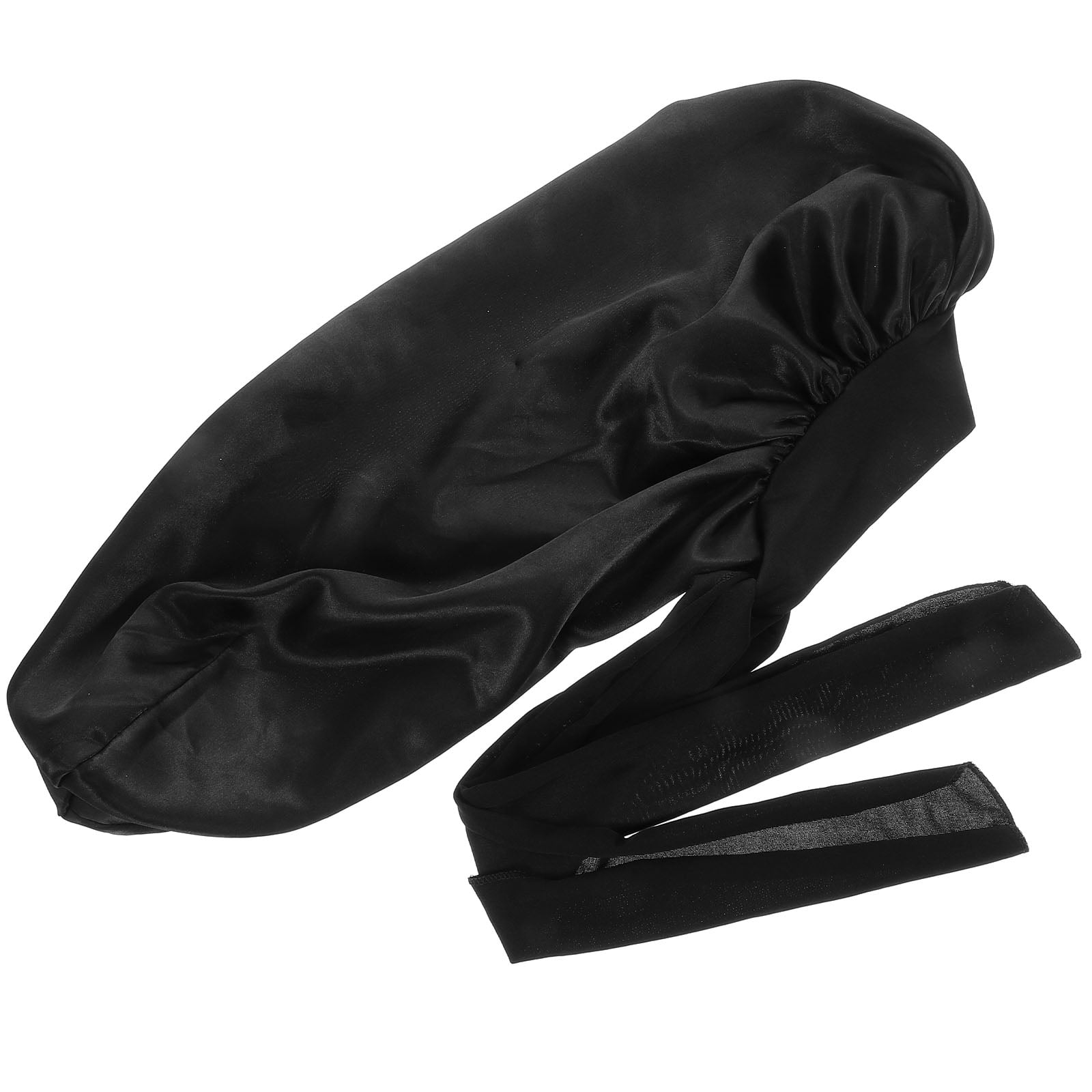 DINHEAROM 1Set Night Sleeping Cap Satin Cylindrical Black 22.8x10.6in ...