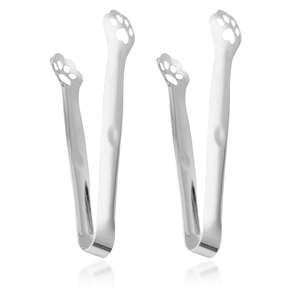 DINHEAROM 2Pcs Cat Claw Shape Stainless Steel Food Tongs for Grasping ...