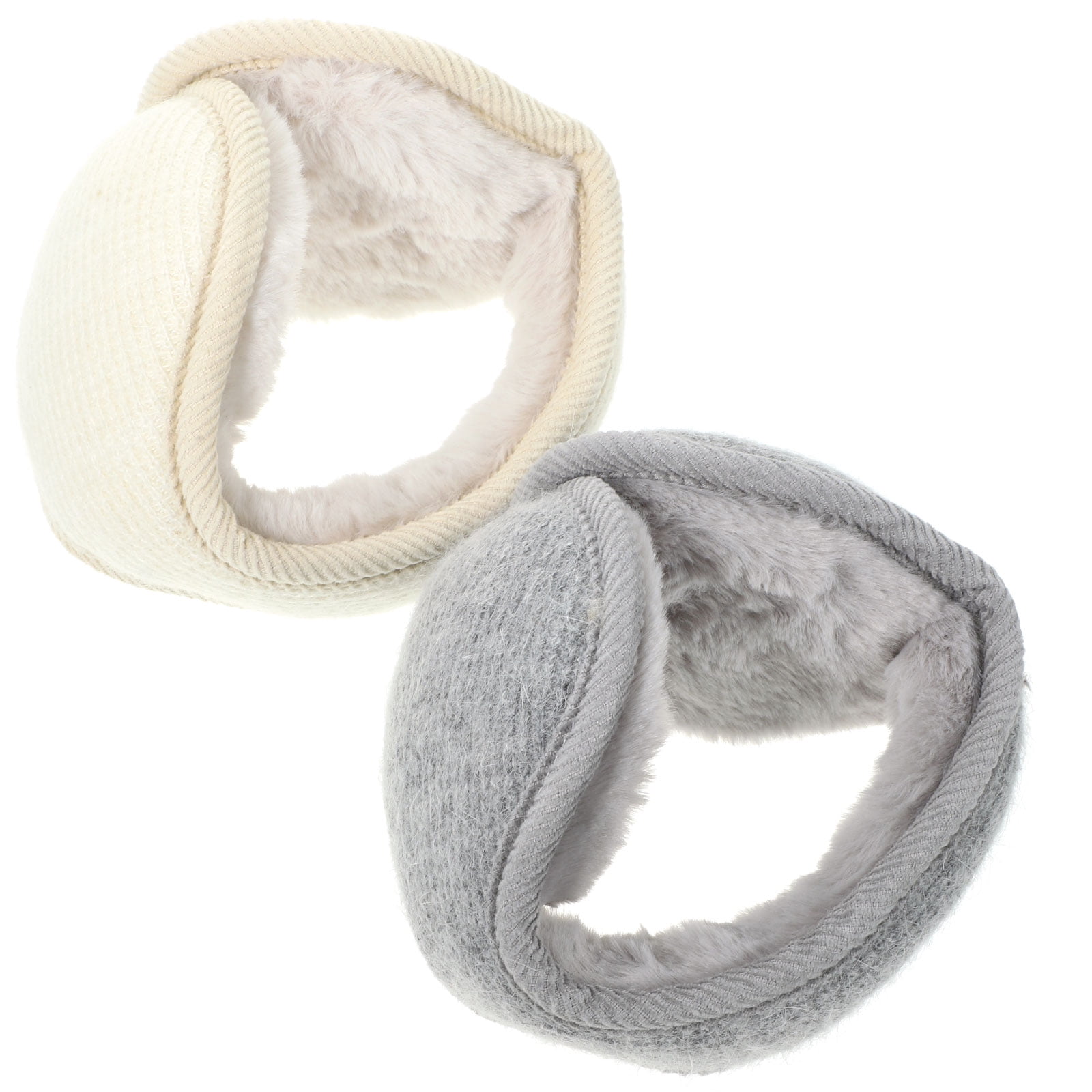 DINHEAROM 2Pcs Children's Ear Muffs in Beige and Grey with Simple ...