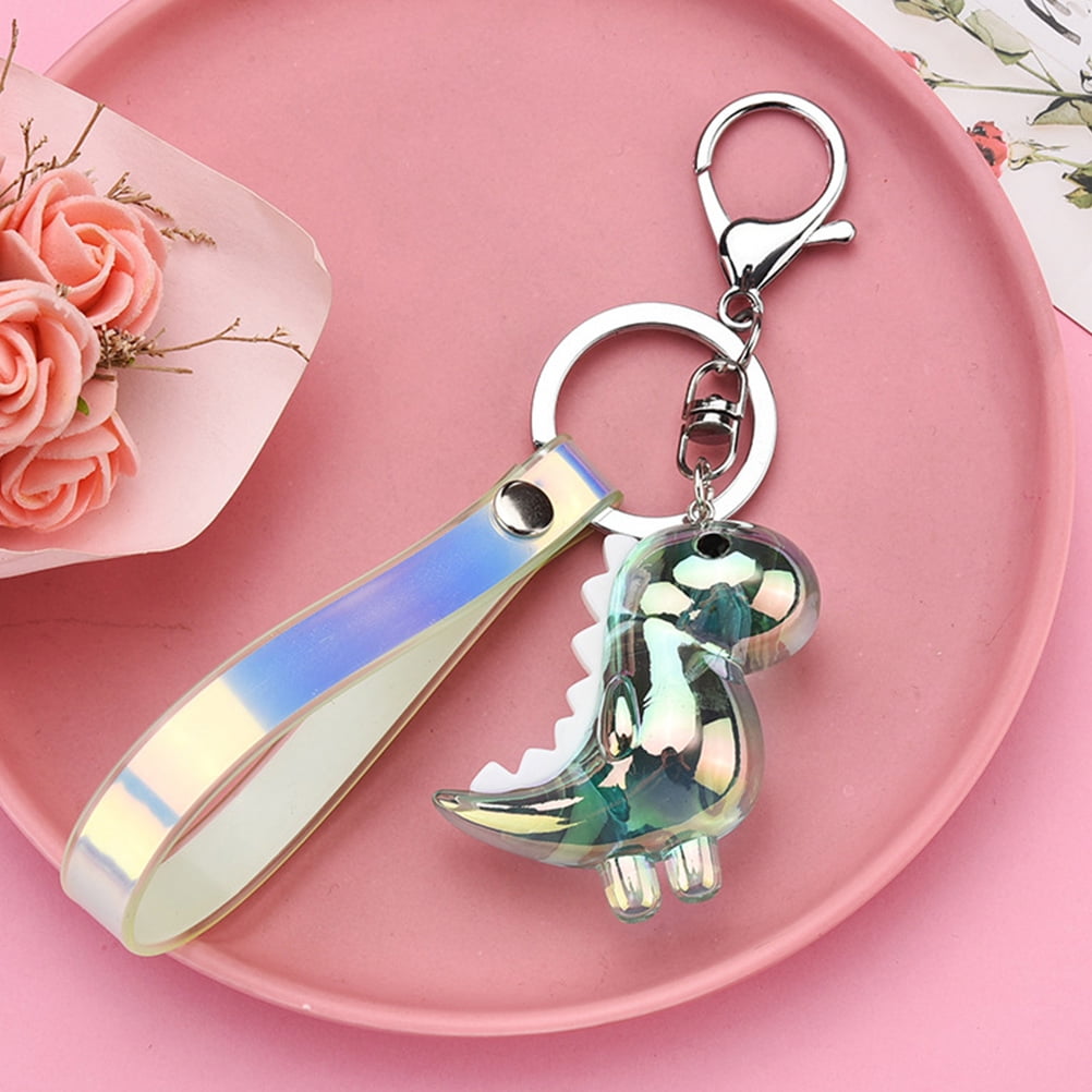 DINHEAROM 2Pcs Dinosaur Key Chain Acrylic Metal Pu Decorative for Bags ...