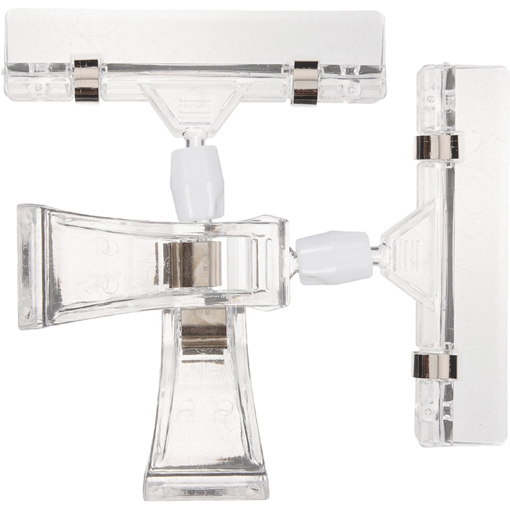 DINHEAROM 2Set Transparent Plastic Sign Clips for Displaying Photos in ...