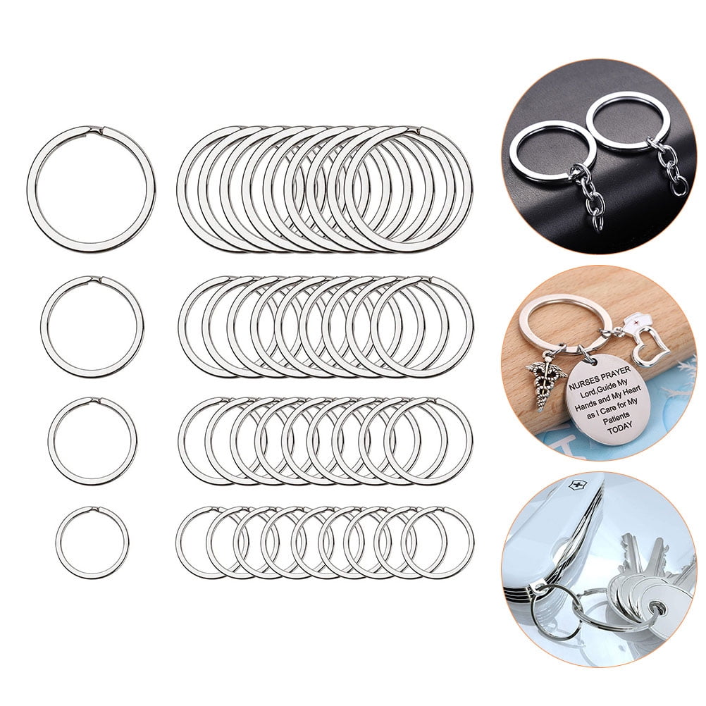 DINHEAROM 40Pcs Round Flat Key Rings Diy Crafts For Men And Women ...
