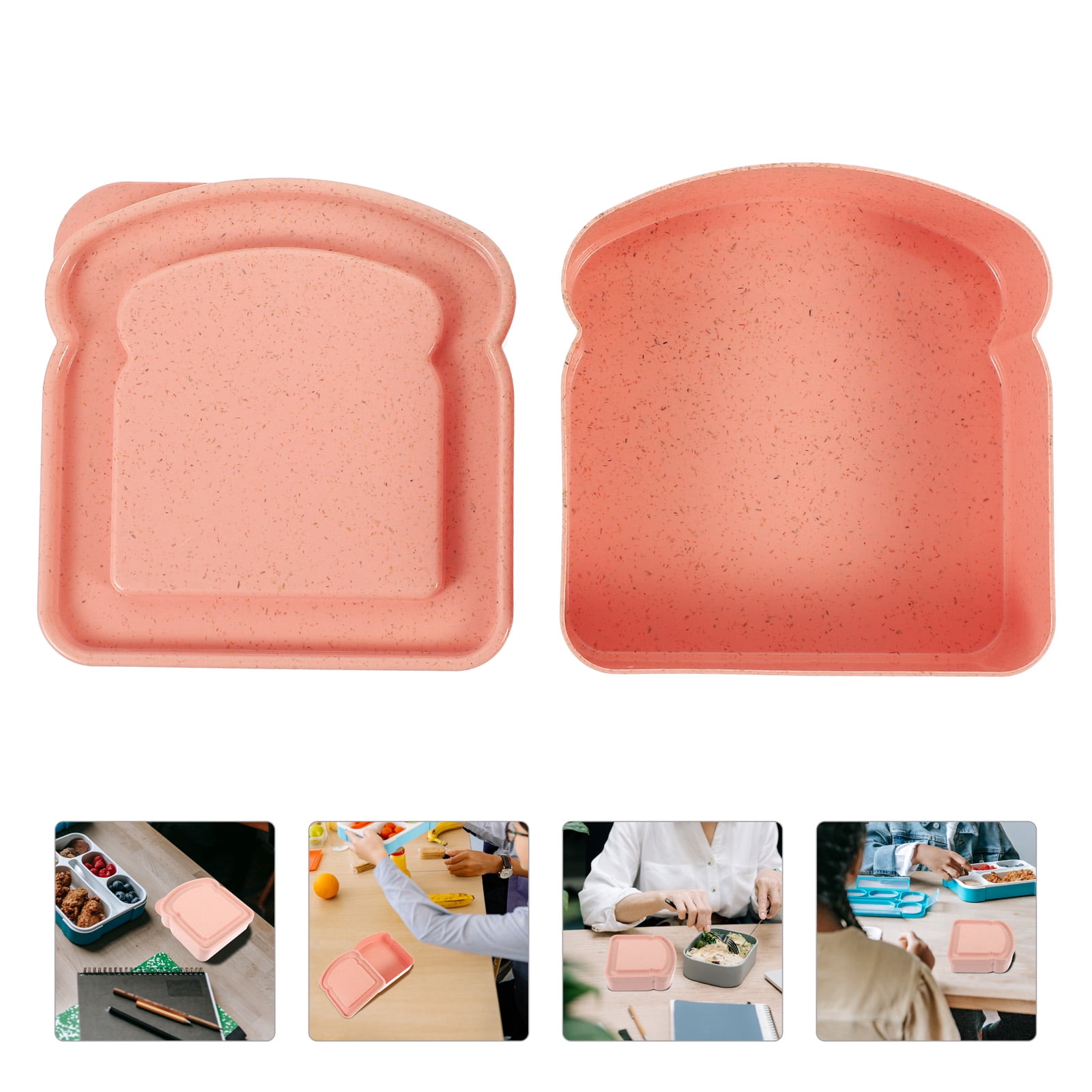 DINHEAROM 4Pcs Pink Bread Toast Storage Holders for Meal Prep with ...