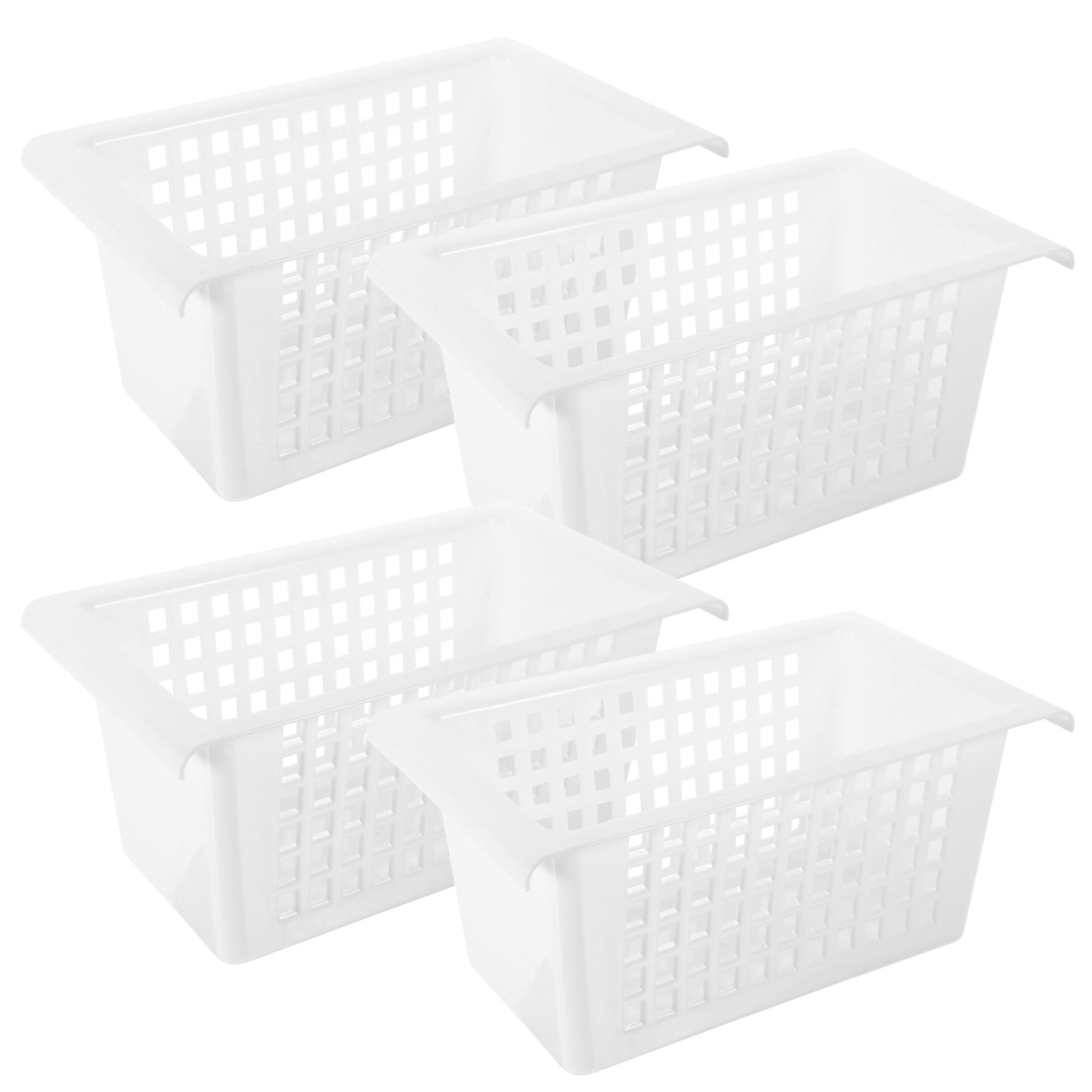 DINHEAROM 4Pcs Storage Basket Rectangular White PP for Efficient ...