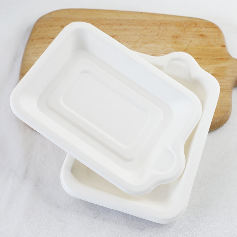 DINHEAROM 50Pcs Sugarcane Pulp Paper Plates for Outdoor Tableware ...