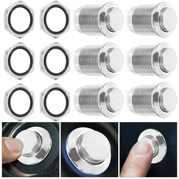 DINHEAROM 6Pcs Push Button Switch for Engine Push Start with Auto Reset ...