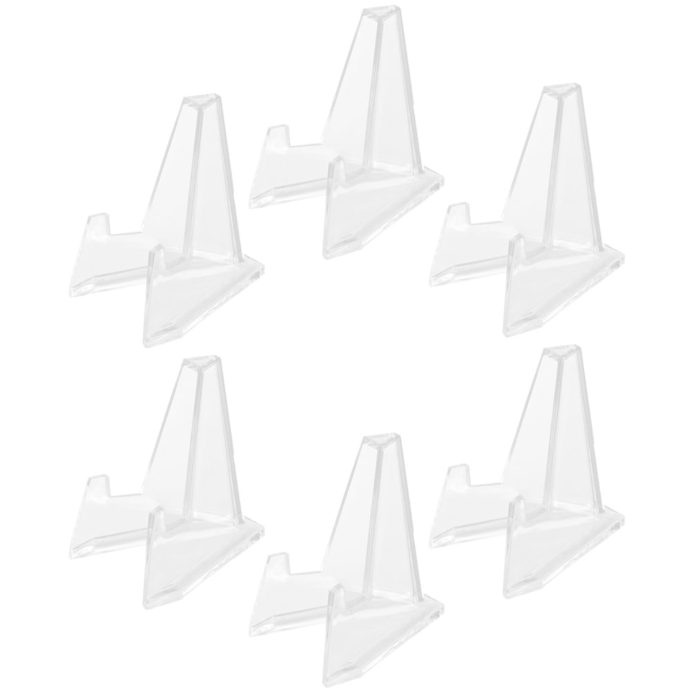 DINHEAROM 6Pcs Transparent Frame Badge Display Stands Triangle Shape ...