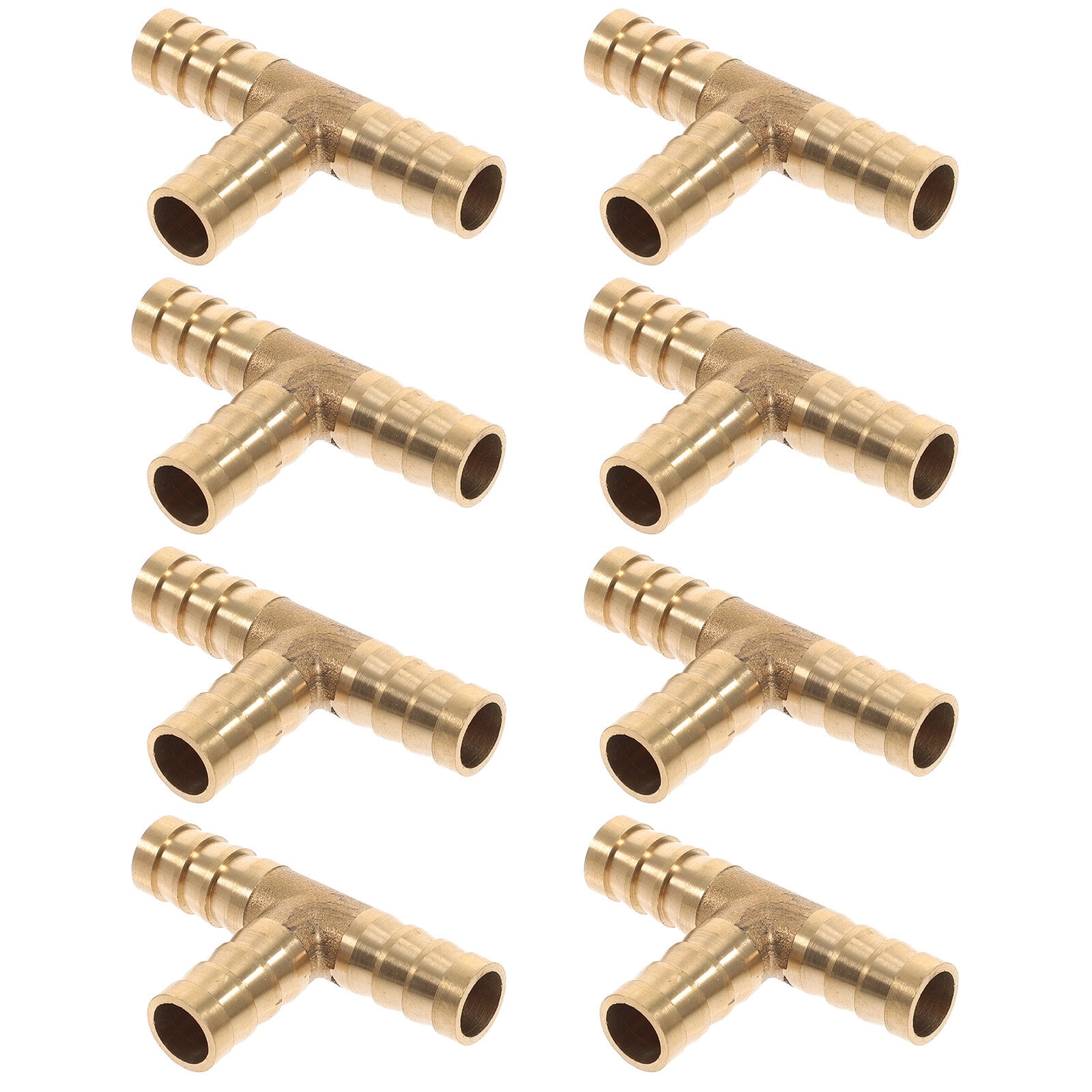 DINHEAROM 8Pcs Yellow Copper Pipe Fittings TEE Coupler for Professional ...