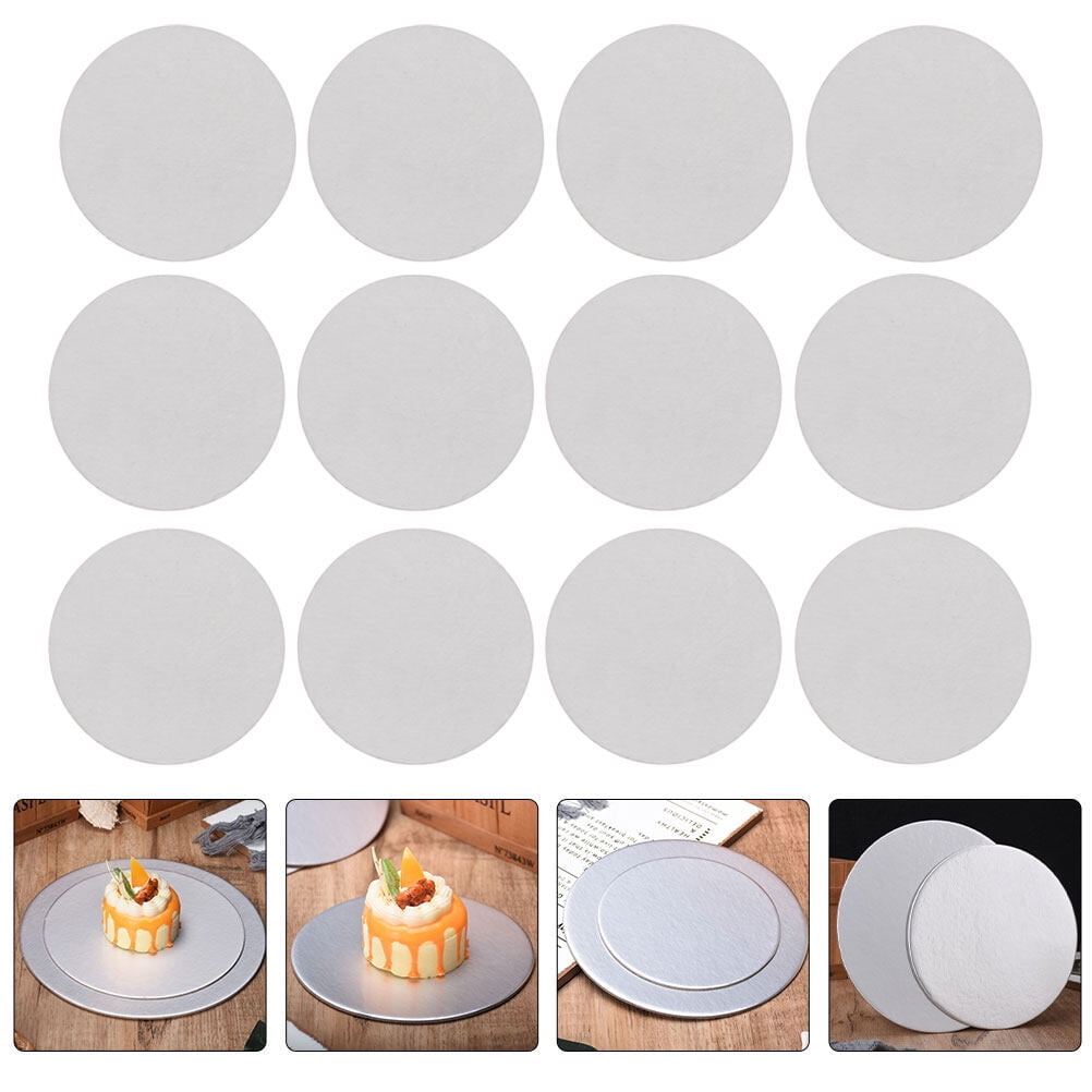 DINHEAROM Circle Cardboard Bases 24Pack Silver For Diy Decorating Cakes ...