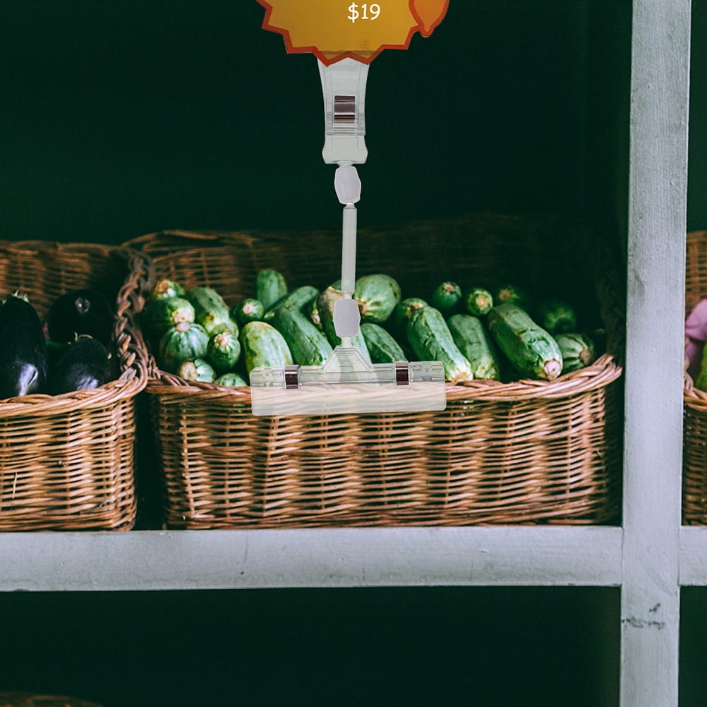 DINHEAROM Elegant Store Merchandise Clips 50Pcs Transparent Plastic ...