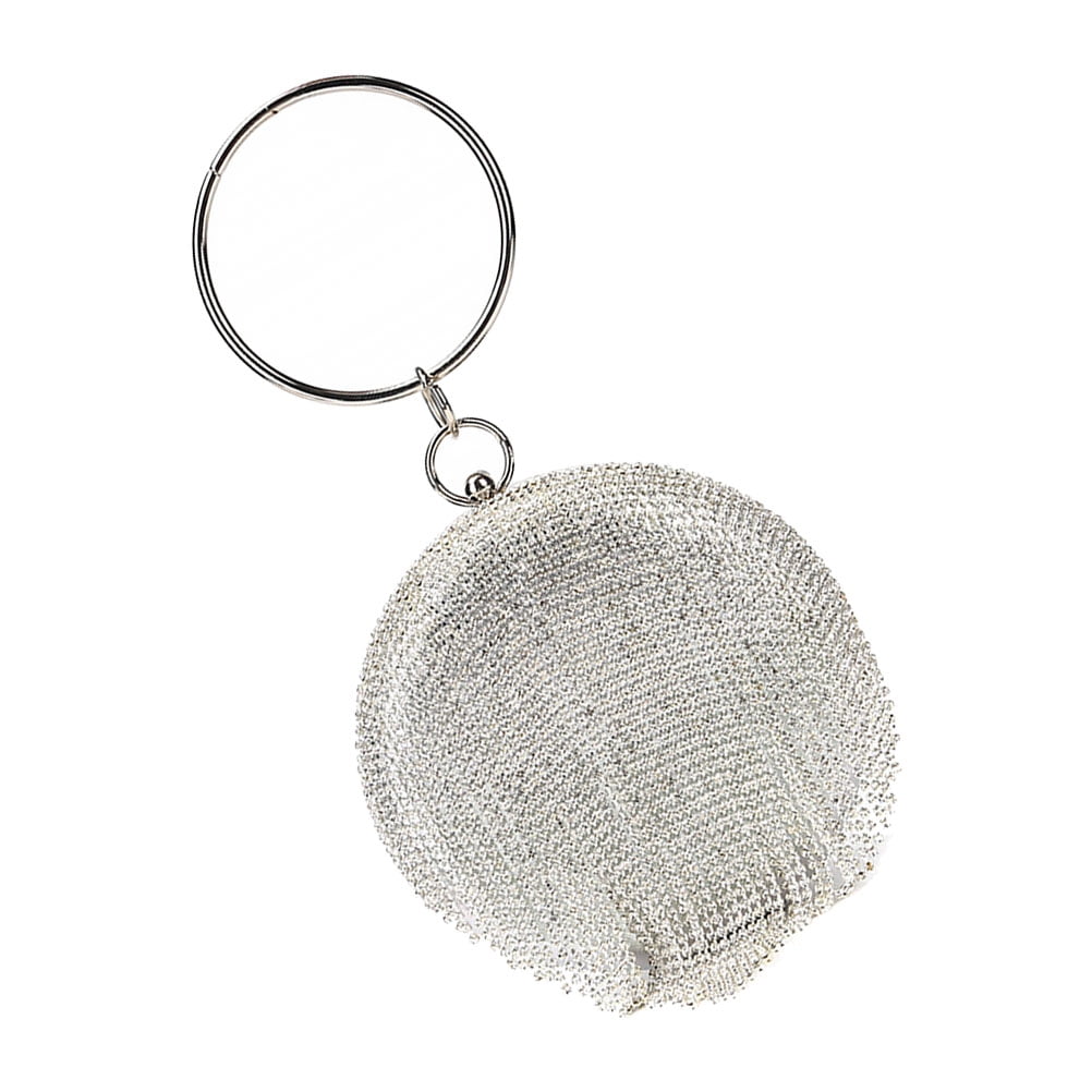 DINHEAROM Evening Clutch Purse 1Pack Round Shape Silver with Stainless ...