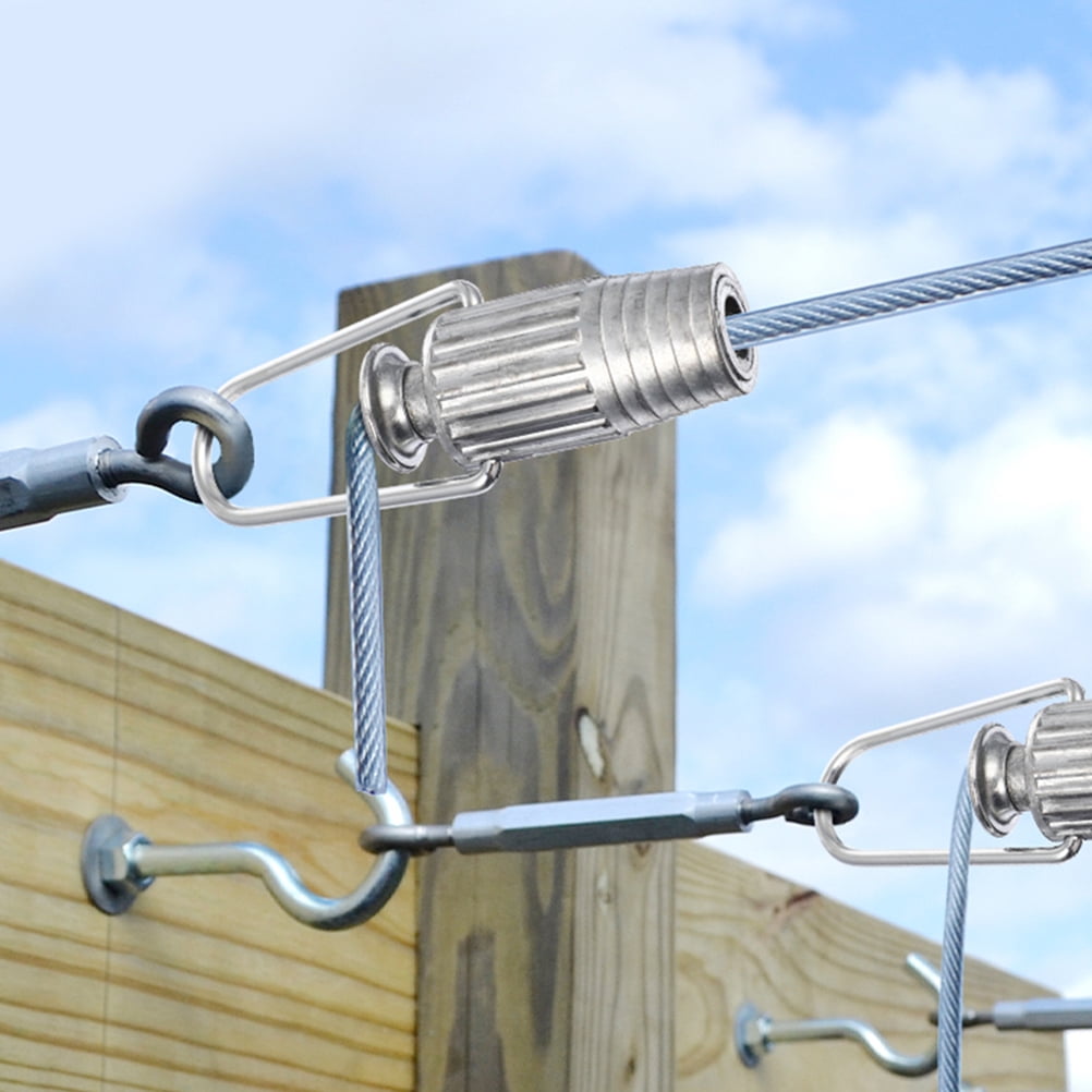 DINHEAROM Silver Clothesline Tightener 1Set for Wire Ropes Aluminum ...
