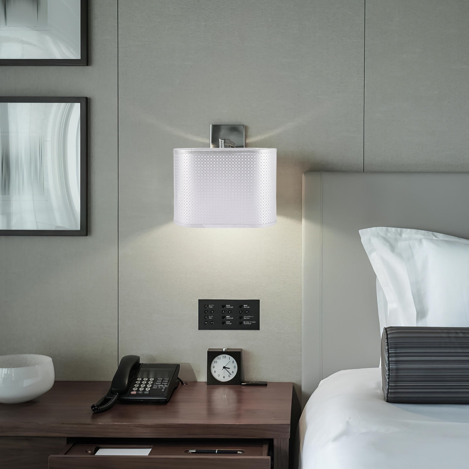 DINHEAROM Silver Fabric Lamp Shade for Table Lamps with Light Diffusion ...