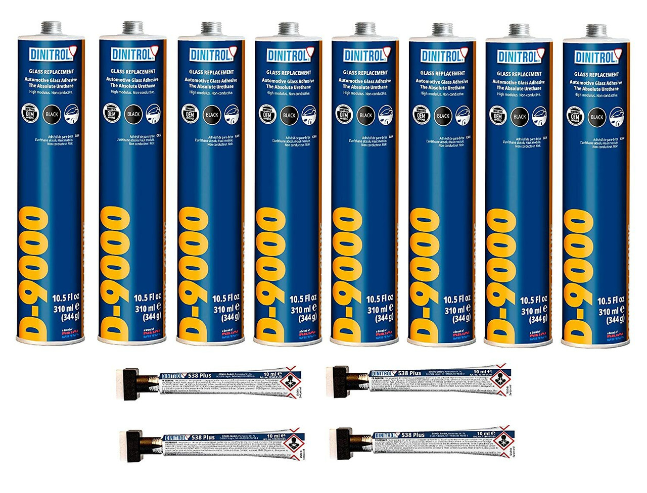 DINITROL D-9000 Automotive Urethane 310ml 8 Tubes + 538 Plus (4) 10ml Primer Stick - Walmart.com