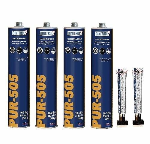 DINITROL PUR-505 Primerless Automotive Urethane 310ml 4 Cartridge + 538 ...