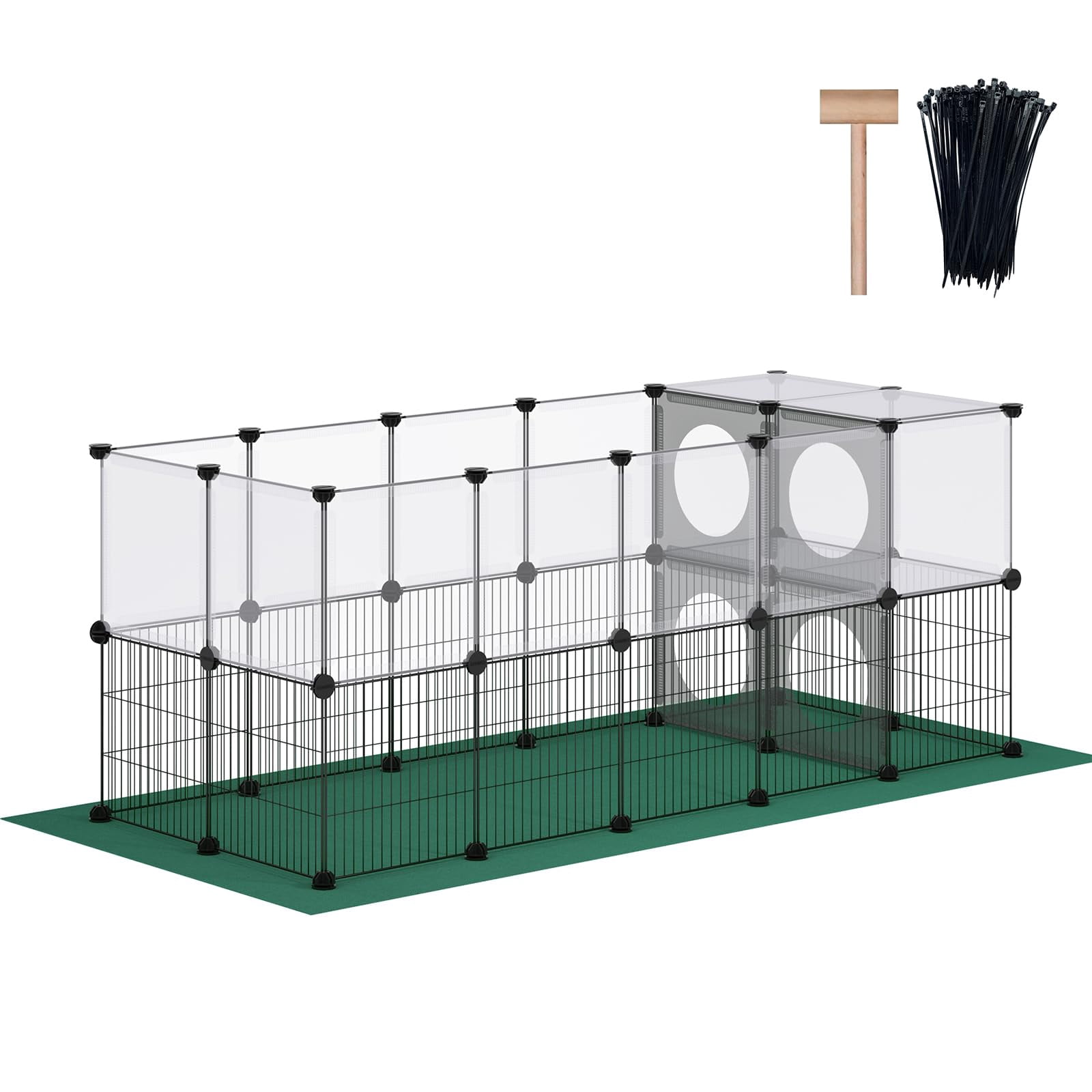 DINMO Small Animal Playpen TSF6 with Oxford Mat, 24 Height, Pet Exercise Fence, Home Protector ...