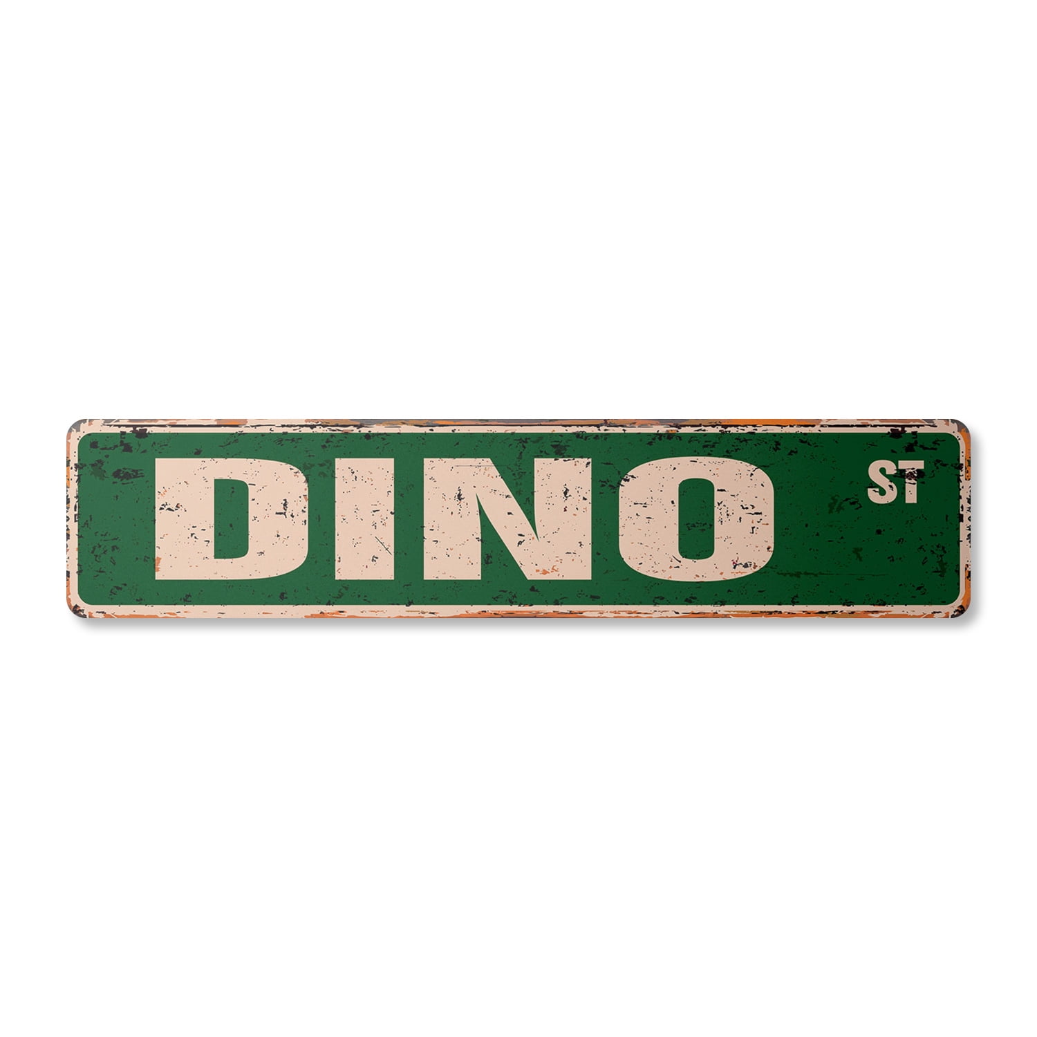 DINO Vintage Plastic Street Sign Childrens Name Room Sign | Indoor ...