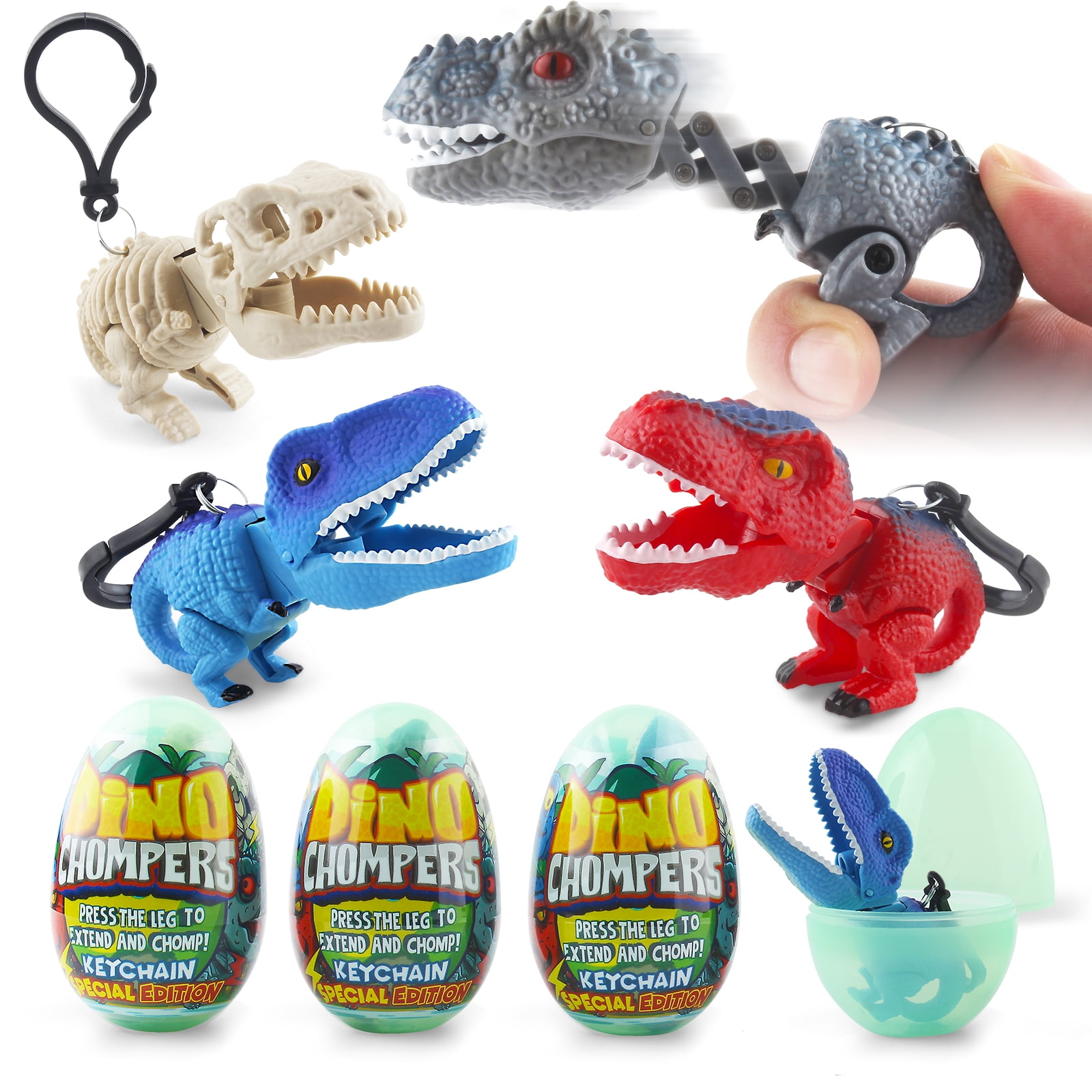 DINOBROS Surprise Eggs with Dinosaur Toys Inside, 4 Pack Egg Toys ...