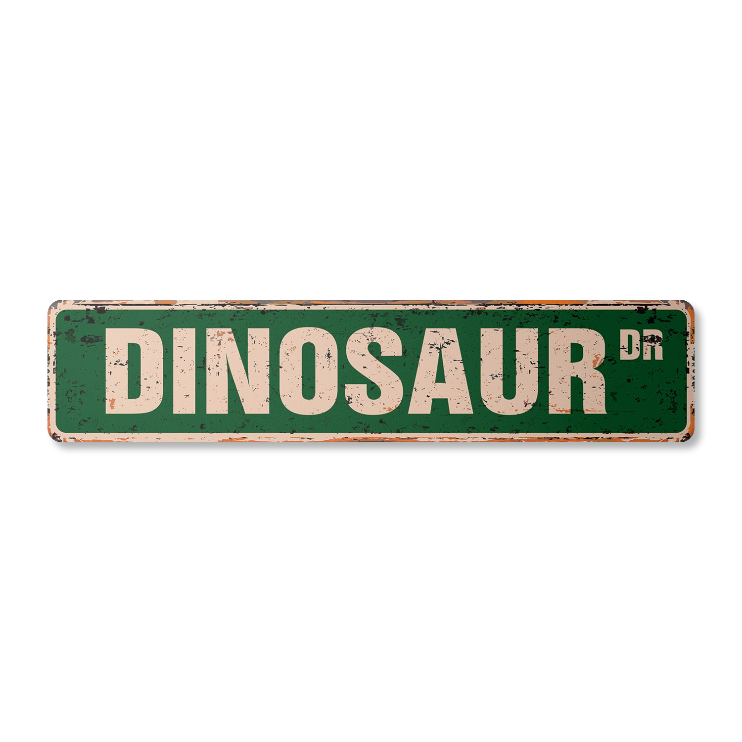 DINOSAUR Vintage Aluminum Street Sign t-rex bones paleontologist museum ...