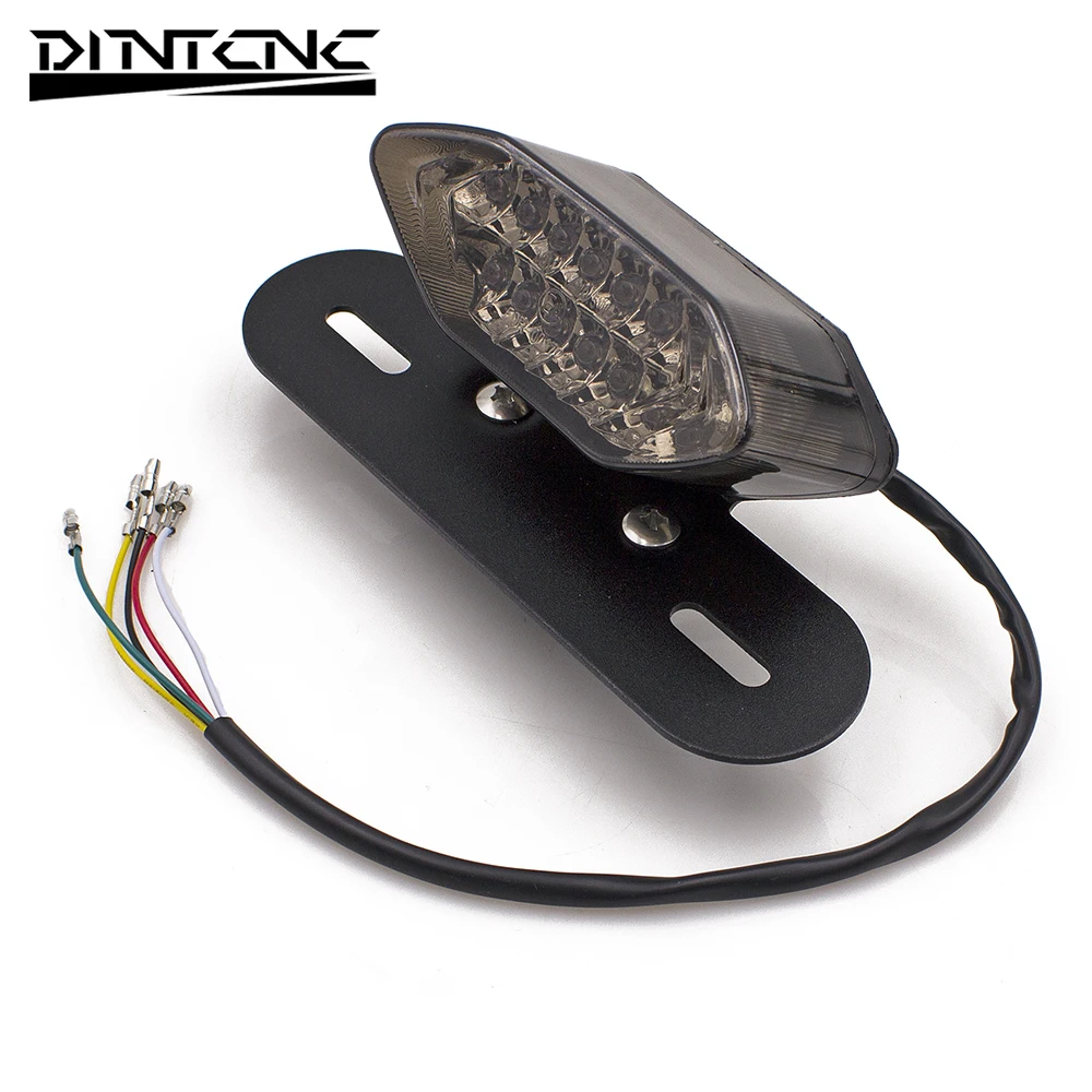 DINTCNC Universal 12V Modified Motorcycle LED Tail Light with Steering ...