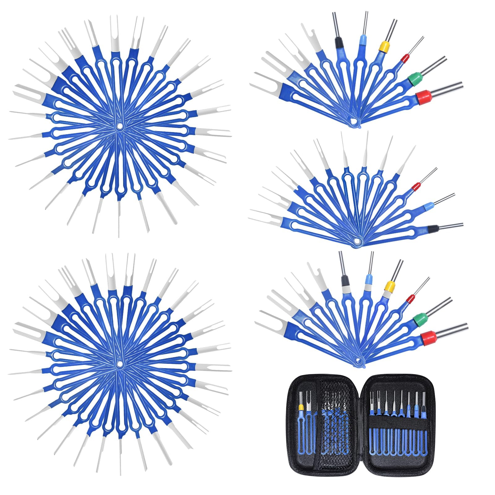 DINYO 86Pcs Terminal Removal Tool Kit - Blue Electrical Wire Connector ...