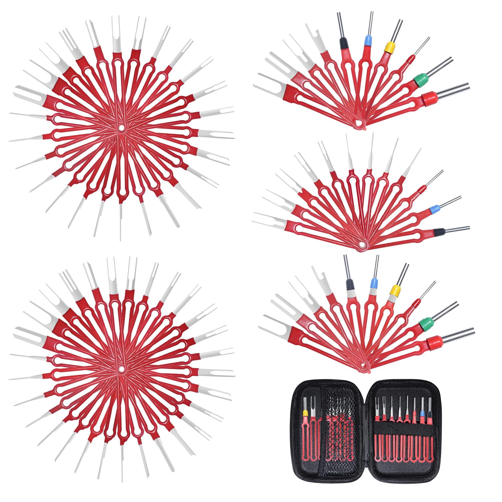 DINYO 86Pcs Terminal Removal Tool Kit - Red Electrical Wire Connector ...