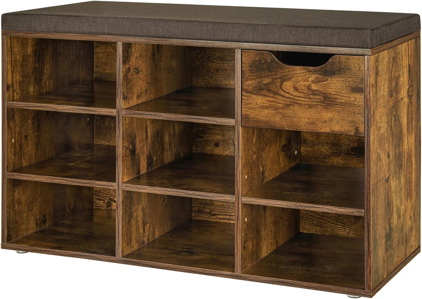 DINZI LVJ Shoe Bench, Entryway Storage Bench with Drawer and 8 Cubbies ...