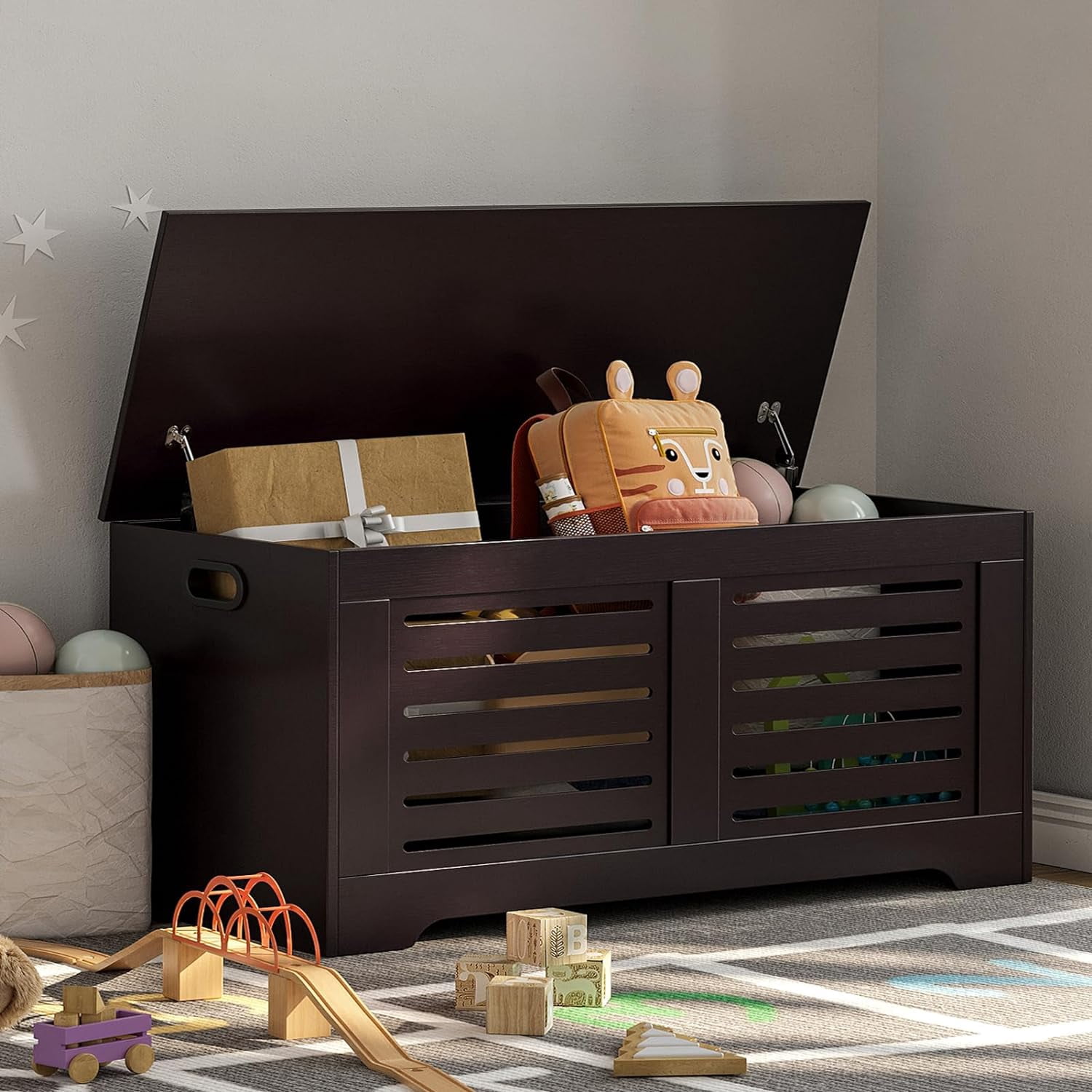 Wooden Toy Box Weight Bench 39.4