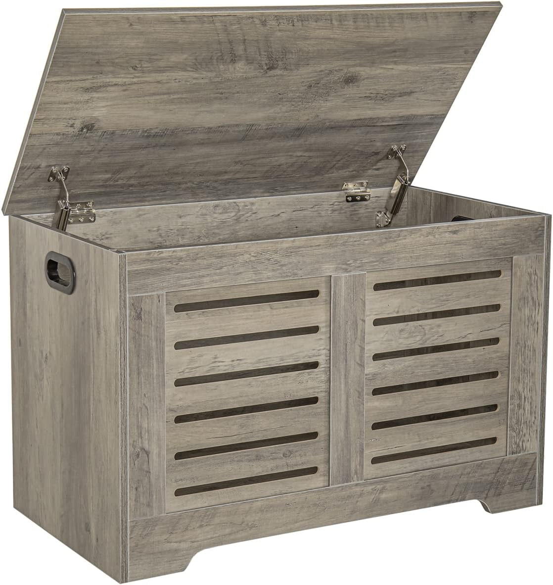 DINZI LVJ Storage Chest, Flip-Top Wooden Toy Box with 2 Safety Hinges ...