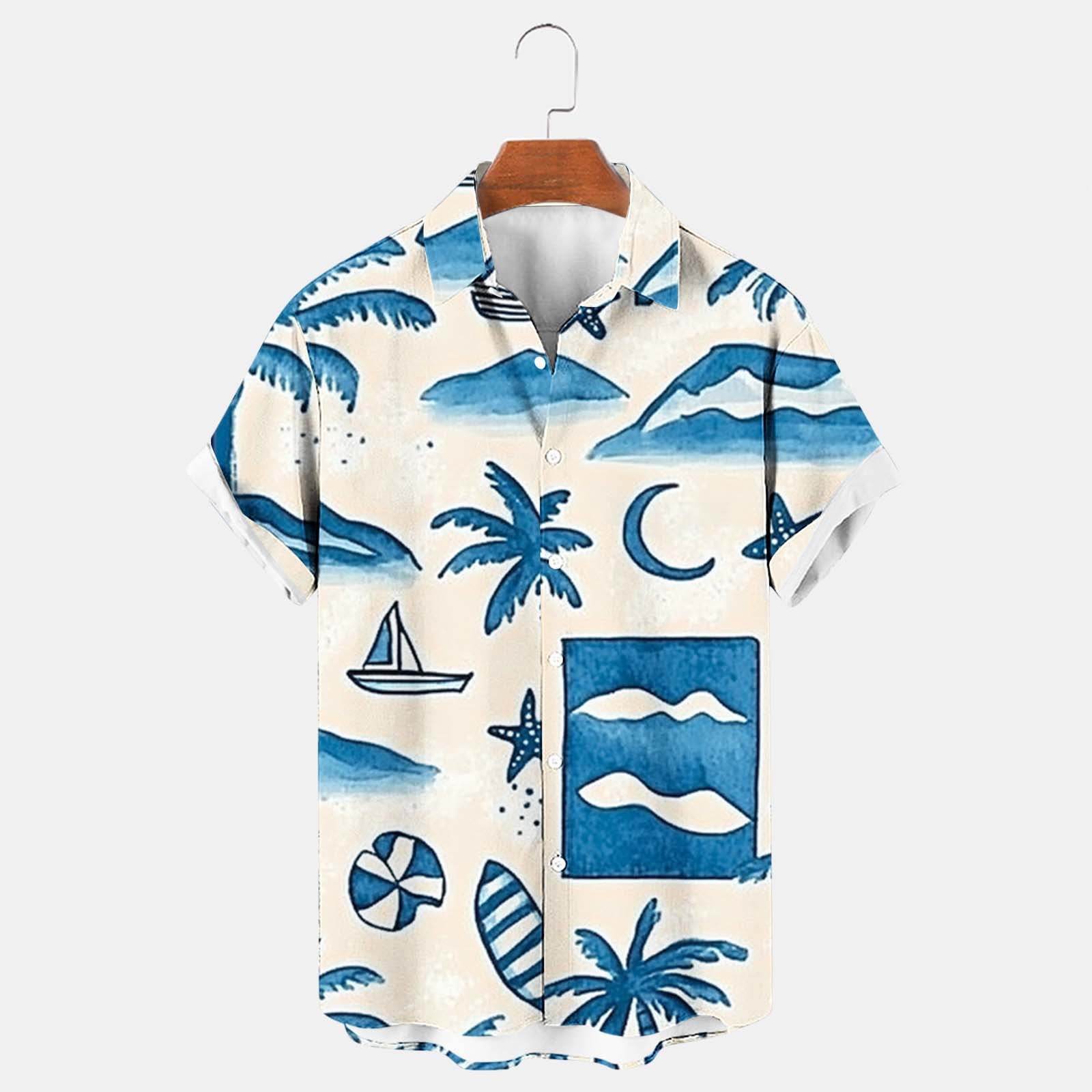 DIOAZUD 2025 Clearance Men's Big and Tall Shirts Short Sleeve Button ...