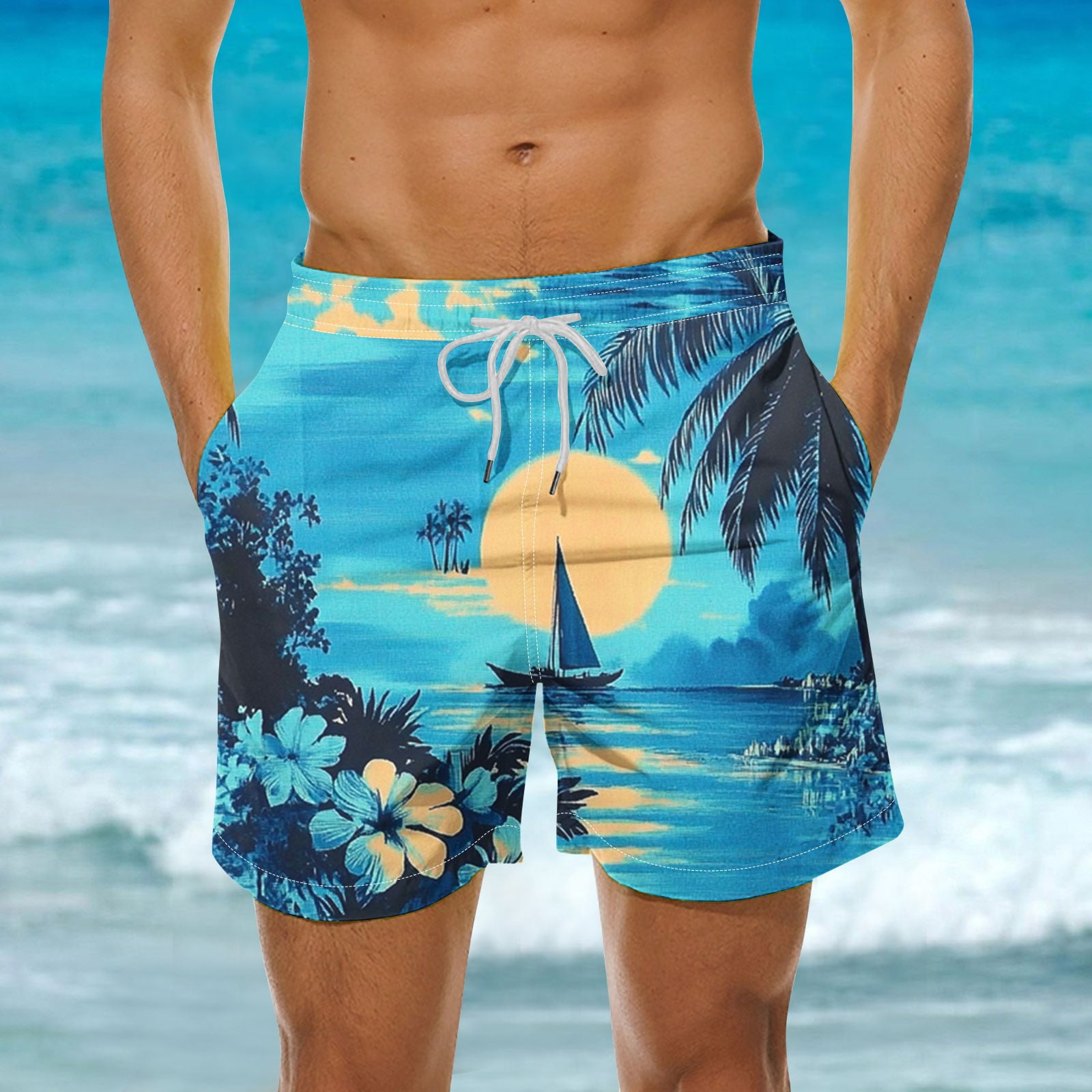 DIOAZUD Board Shorts for Men Big and Tall Swim Trunks Quick Dry Swim ...