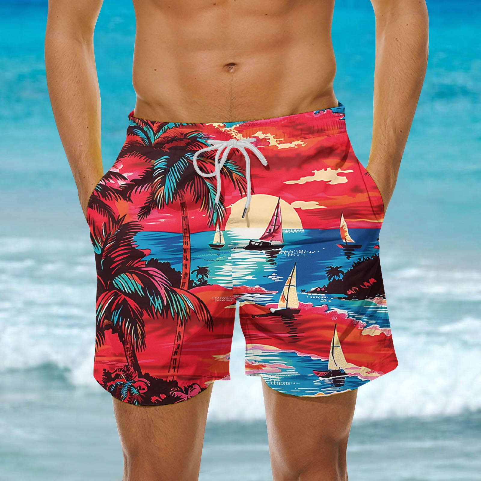 DIOAZUD Hawaiian Bathing Suits for Men Big and Tall Quick Dry Swim ...
