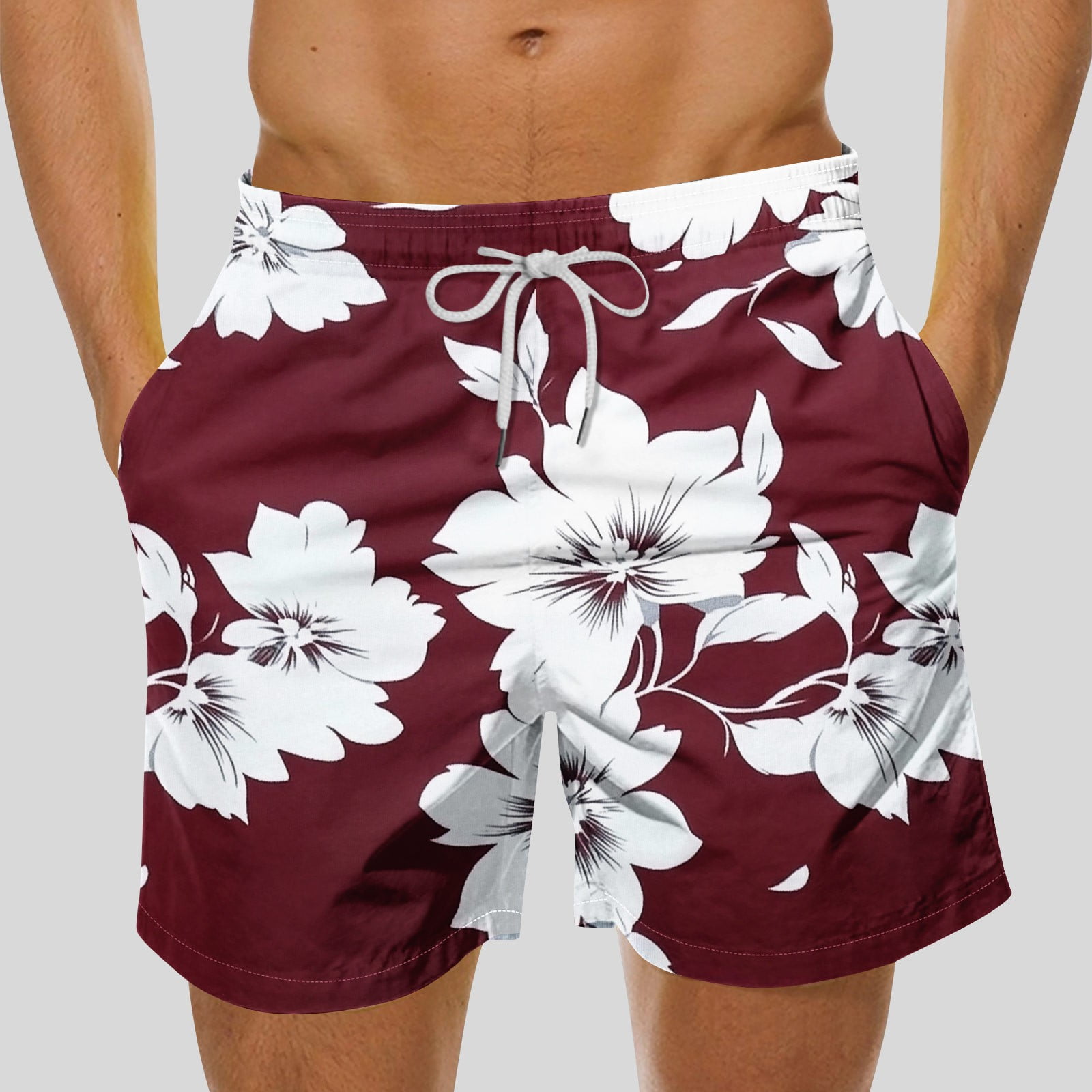 DIOAZUD Hawaiian Board Shorts for Men Quick Dry Swim Trunks 5 Inch Swim ...