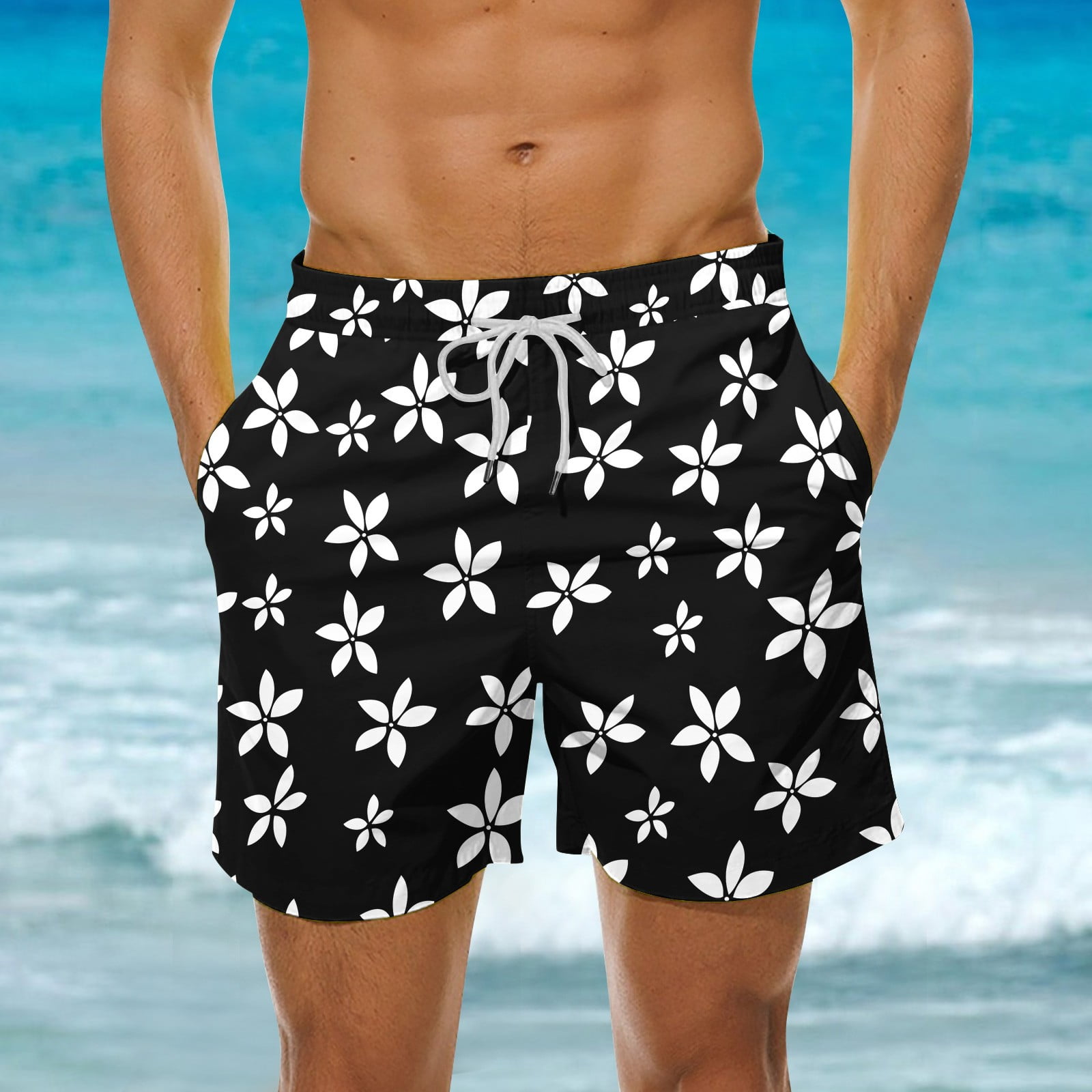 DIOAZUD Men's Big and Tall Swim Trunks 5 Inch Quick Dry Swim Suits with ...