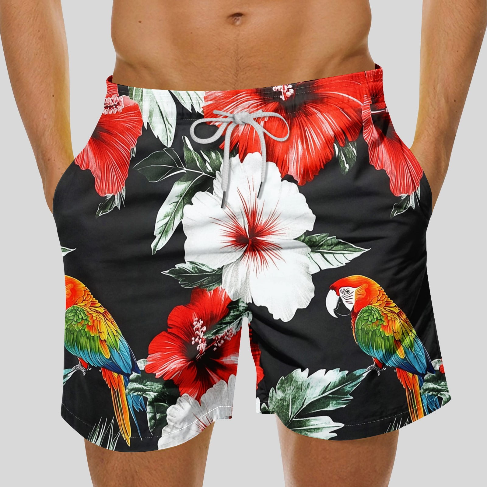 DIOAZUD Men's Hawaiian Swim Trunks 5 Inch Quick Dry Swim Shorts ...