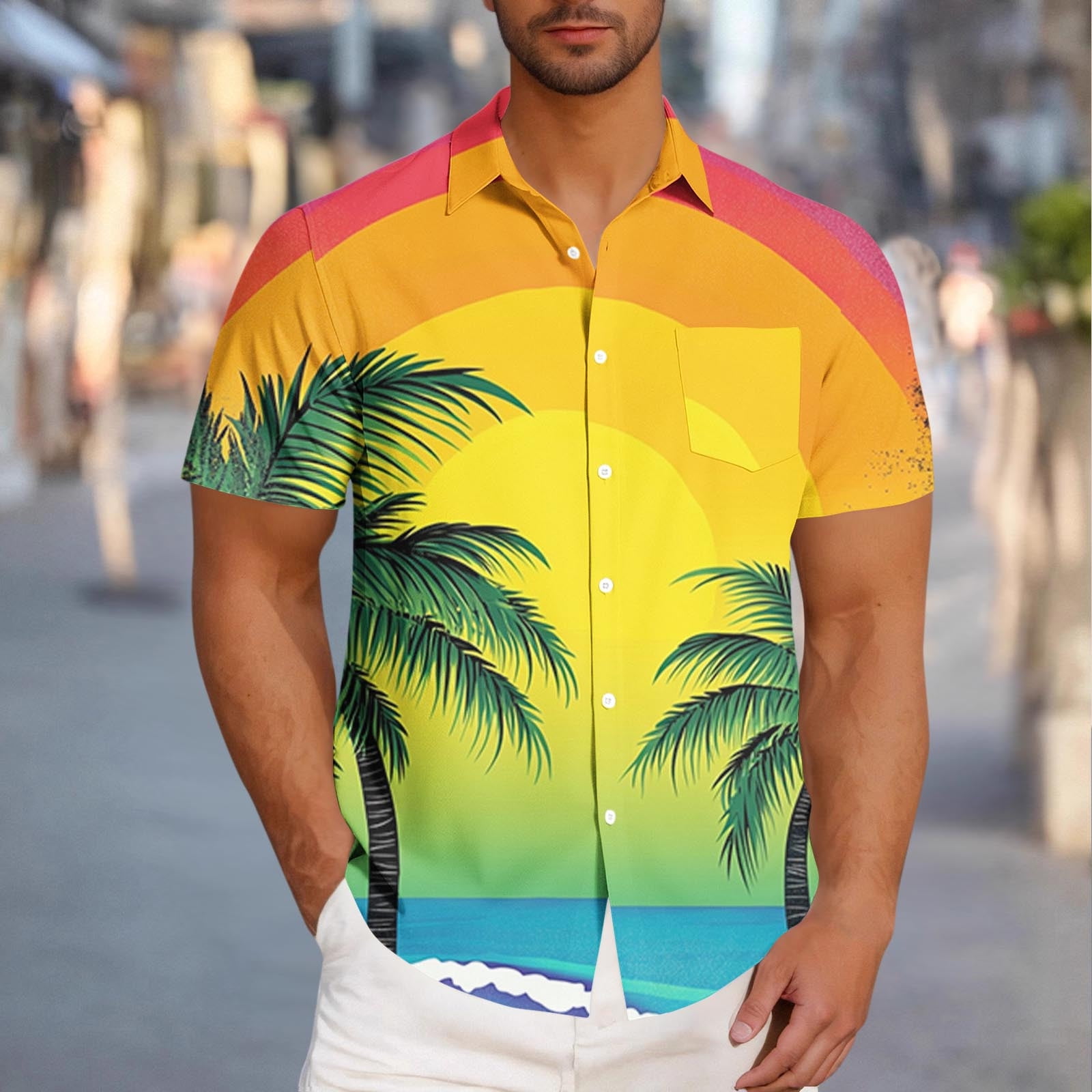 DIOAZUD Mens Hawaiian Shirt Big and Tall Button Down Shirts for Men ...