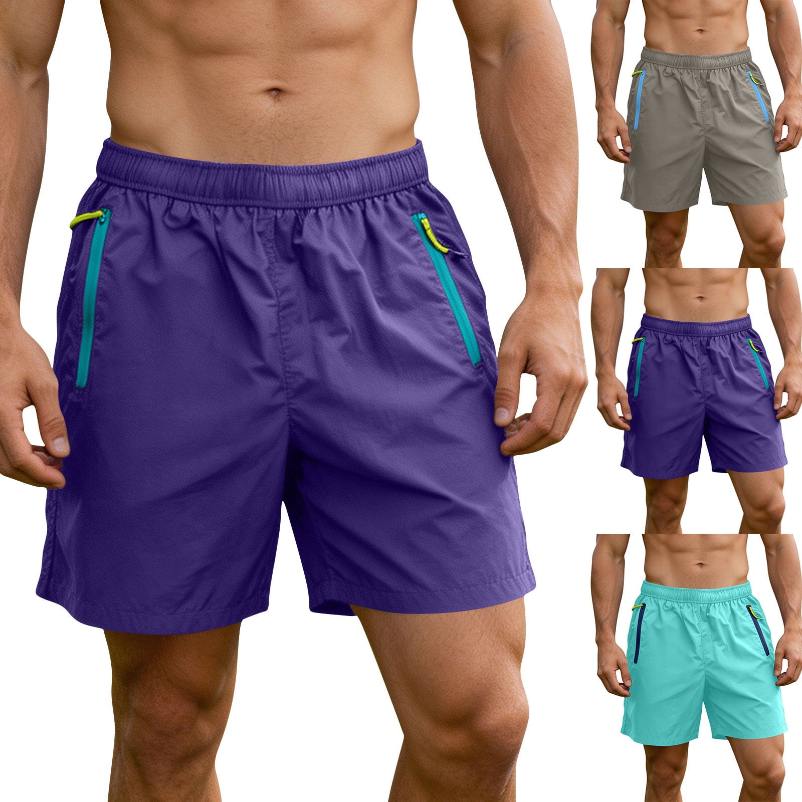 DIOAZUD Mens Hiking Shorts with Zipper Pockets Lightweight Quick Dry ...