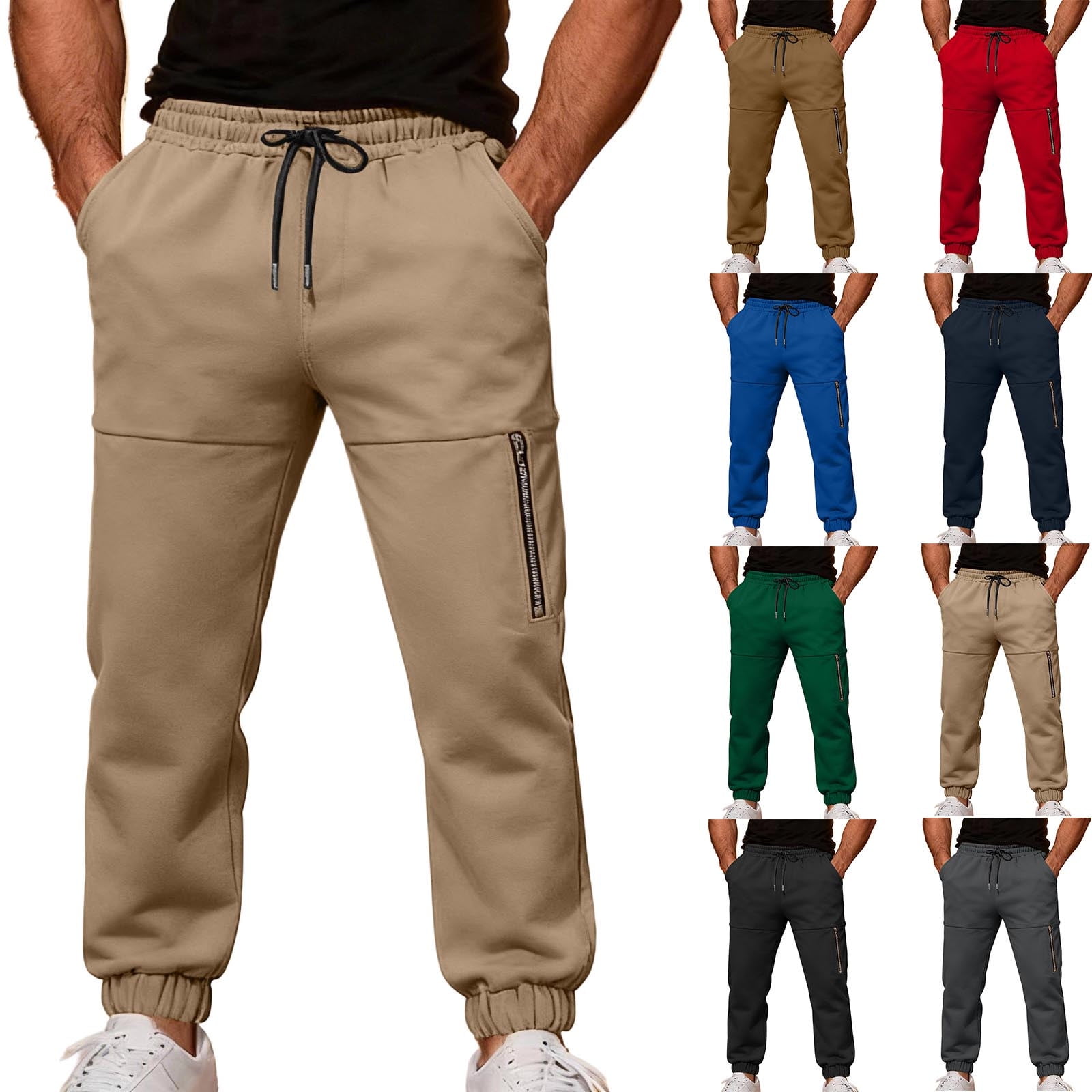 DIOAZUD Mens Sweatpants with Zipper Pockets Drawstring Waist Elastic ...
