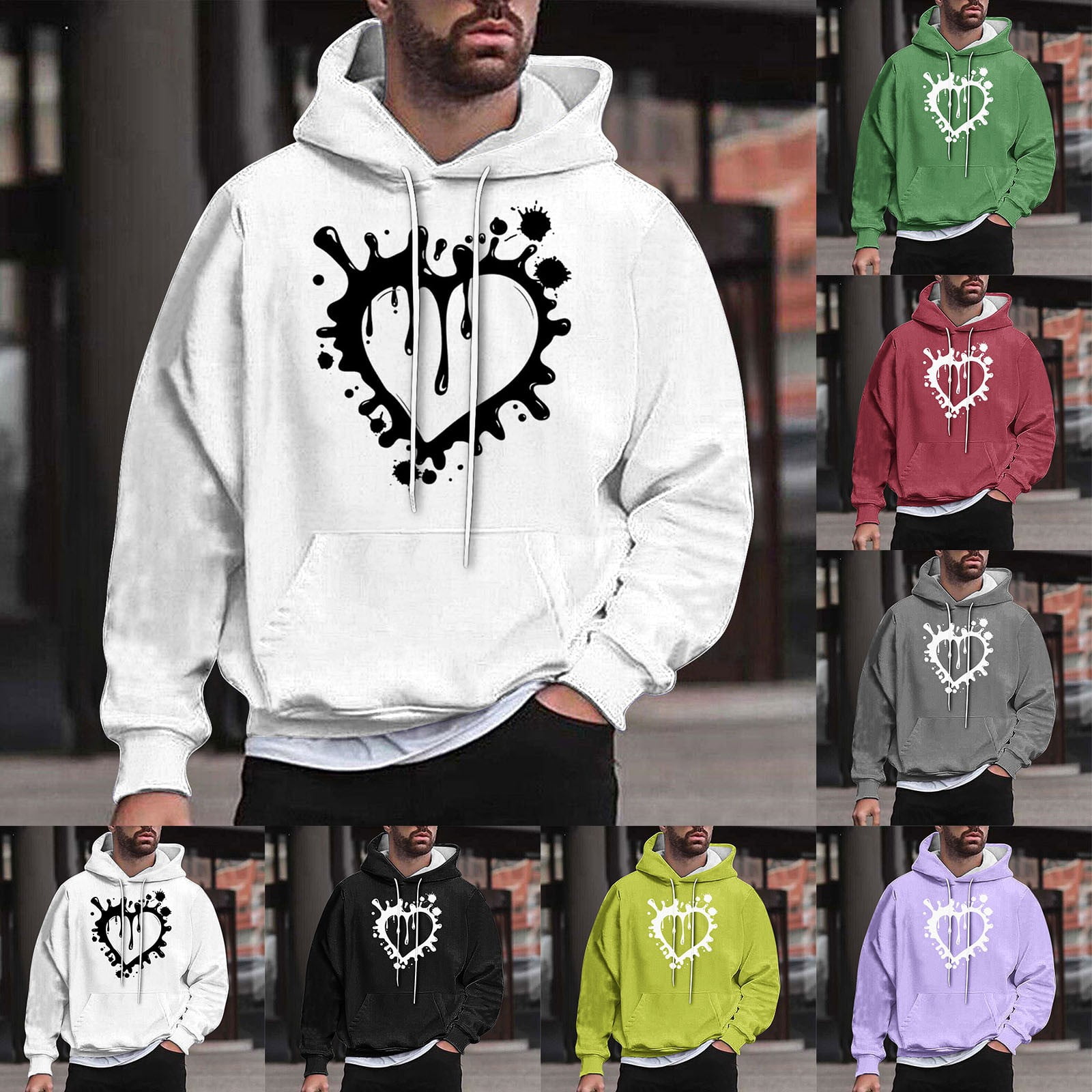 DIOAZUD Mens Sweatshirt Funny Graphic Hooded Sweatshirts Big and Tall ...