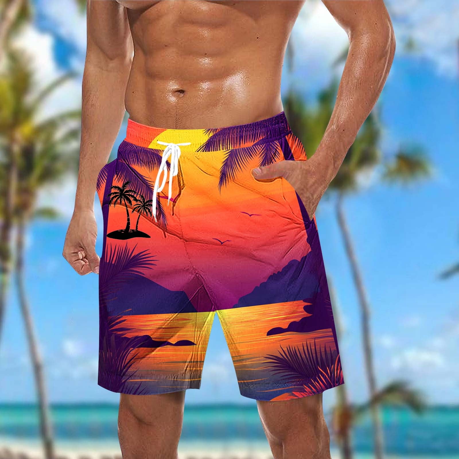 DIOAZUD Mens Swim Trunks 5 Inch Bathing Suits Big and Tall Quick Dry ...