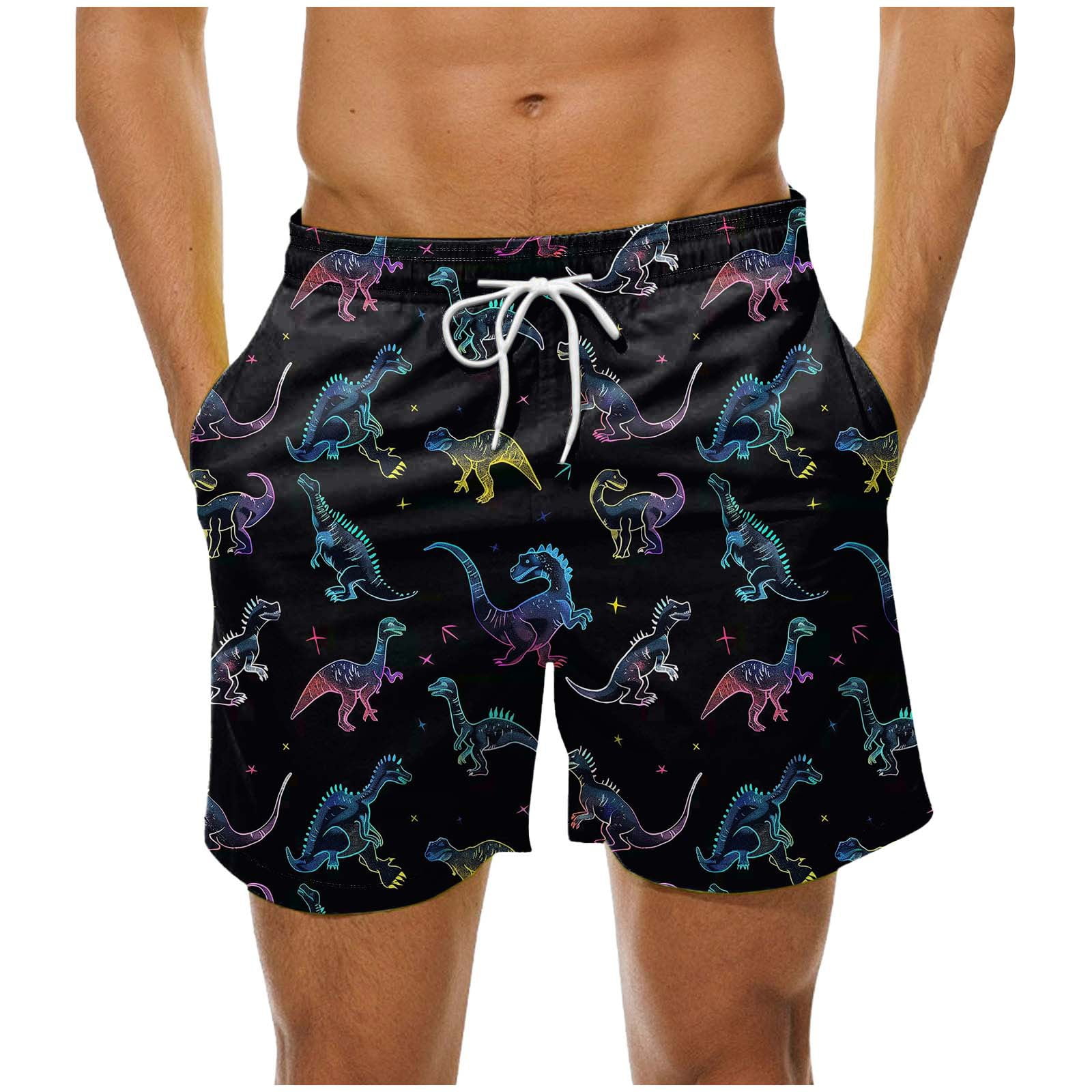 DIOAZUD Mens Swimming Trunks Big and Tall Swim Trunks Fummy Printed ...