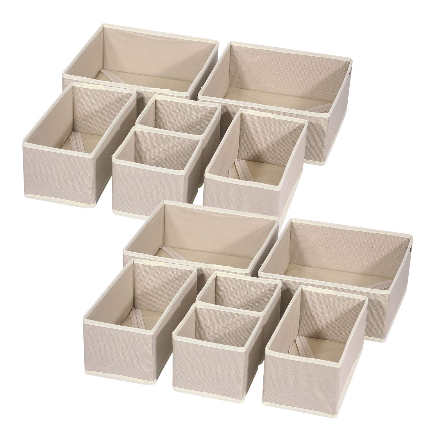 DIOMMELL 12 Pack Foldable Cloth Storage Box Closet Dresser Drawer ...
