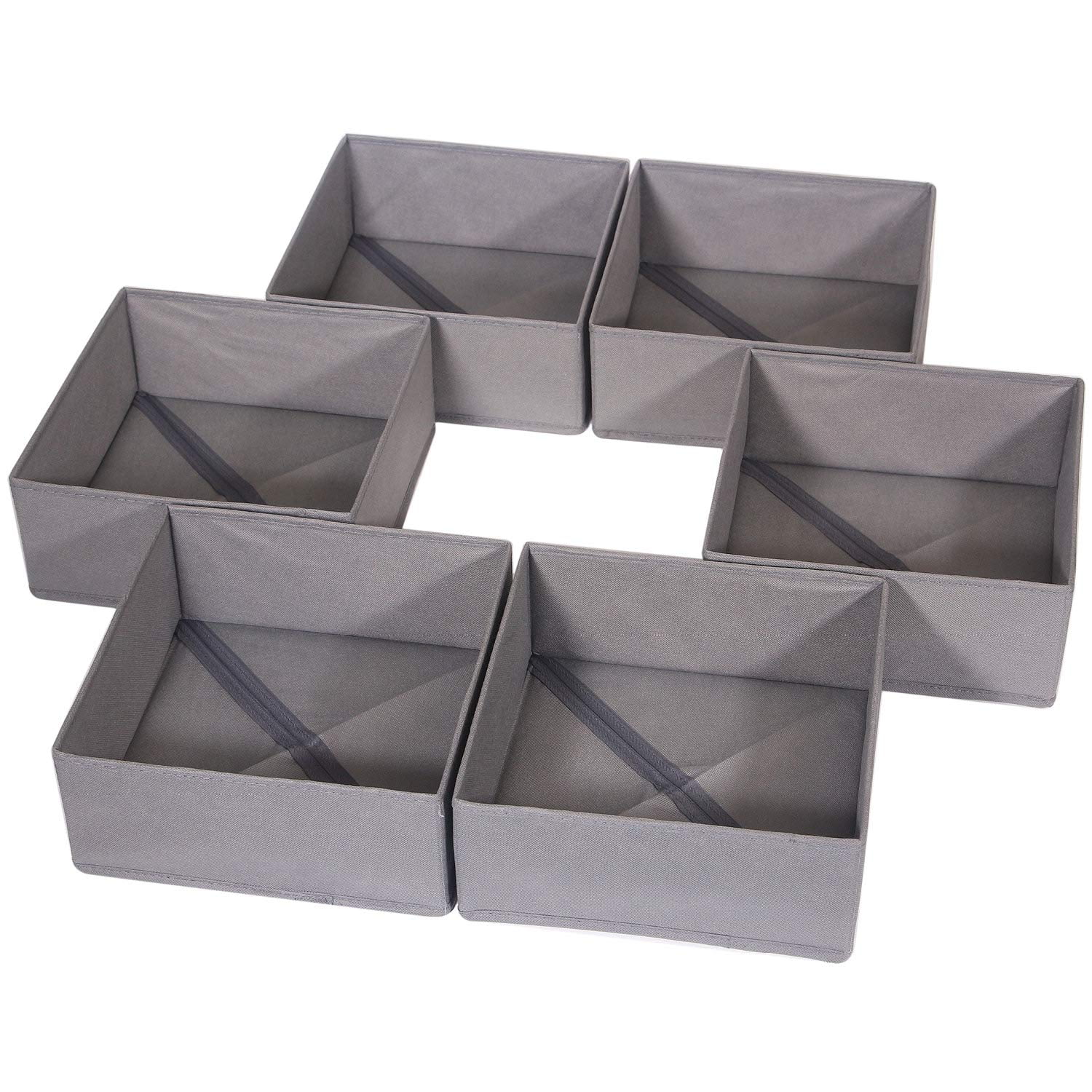 DIOMMELL 6 Pack Foldable Cloth Storage Box Closet Dresser Drawer ...
