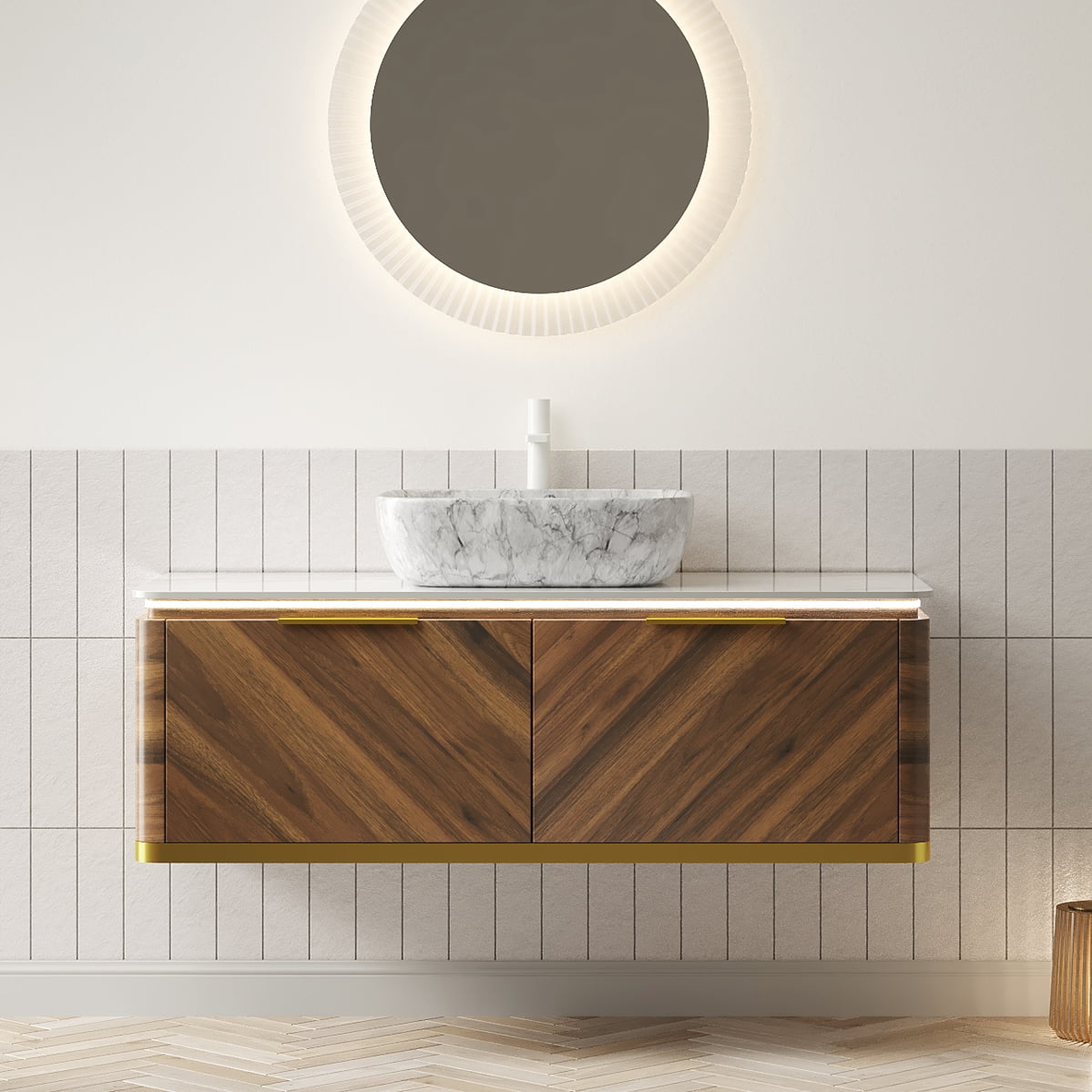 DIPA 48" Bathroom Vanity&Sink Floating Plywood Storage Cabinet Drawers ...