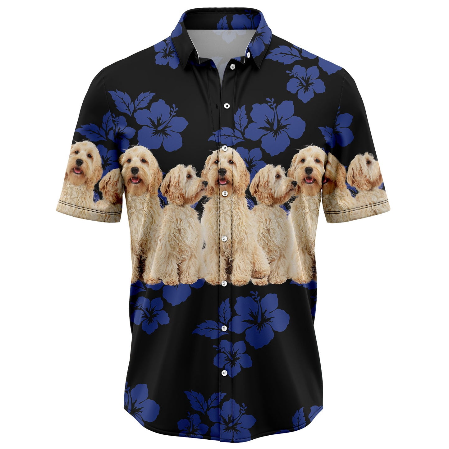 DIQADILA Awesome Cockapoo Aloha Hawaiian Short Sleeve Button-Up Shirt ...
