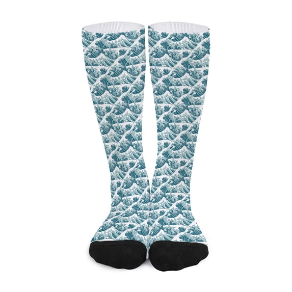 DIQADILA Japanese Kanagawa Wave Pattern Print Long Socks - Walmart.com
