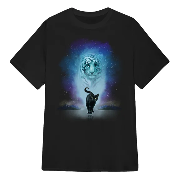 DIQADILA Tiger Print Graphic Tee for Adults, Cotton Short Sleeves ...
