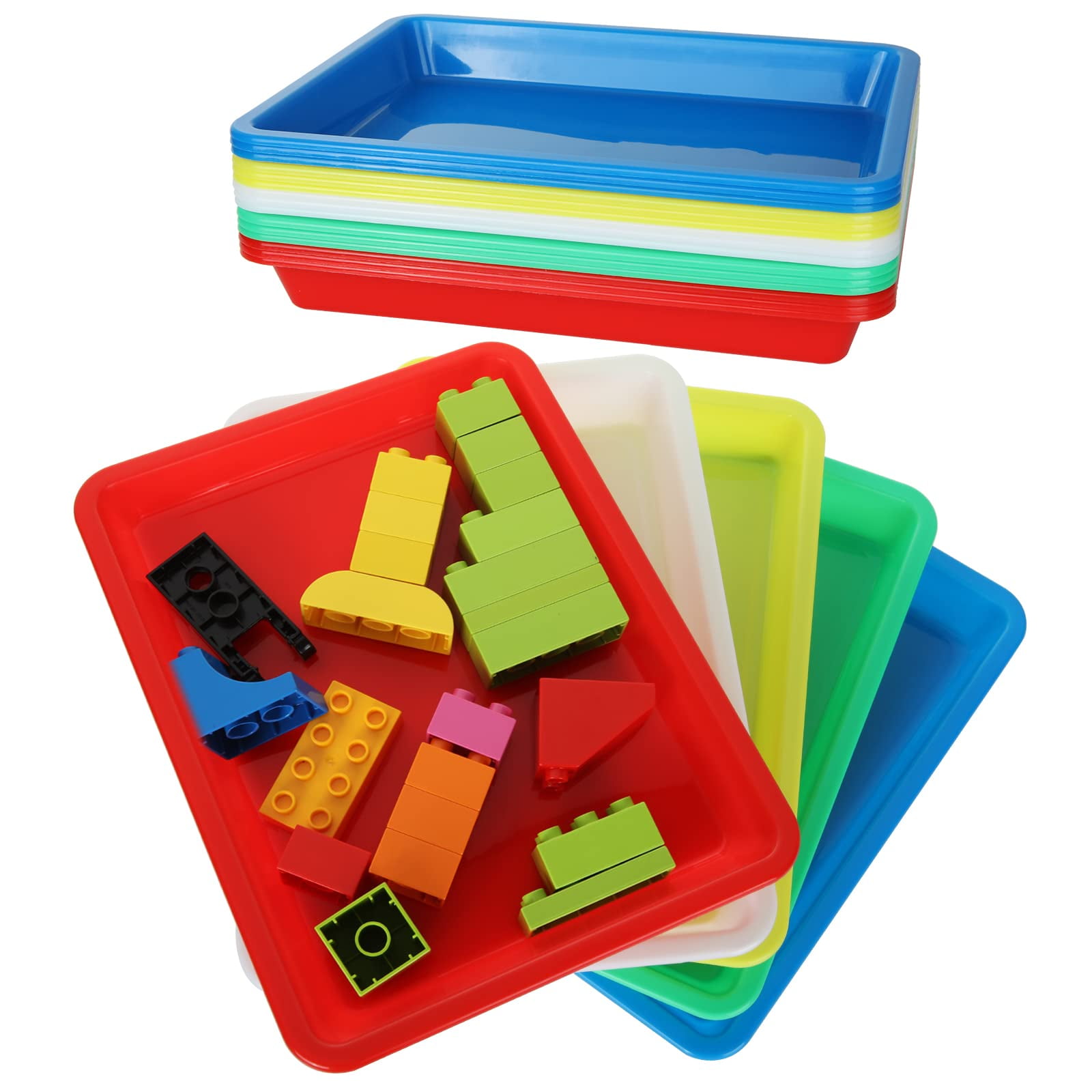 DIRBUY 15 Pack Plastic Trays for AIS1 Kids Arts and Crafts, 11 x 8 inch ...