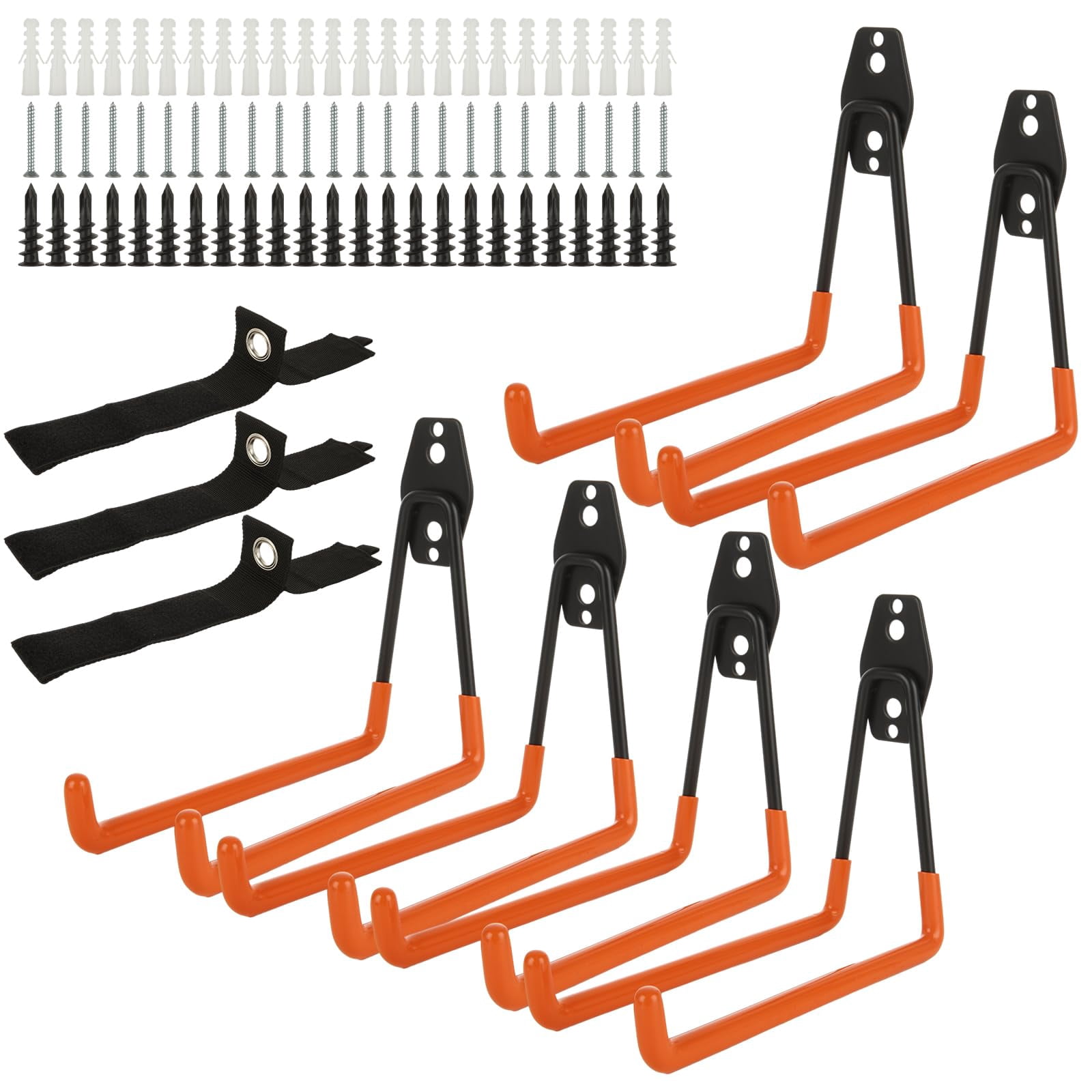 DIRBUY 6 Pack Garage Hooks - Heavy Duty Wall Mount Tool Holders, with 3 ...